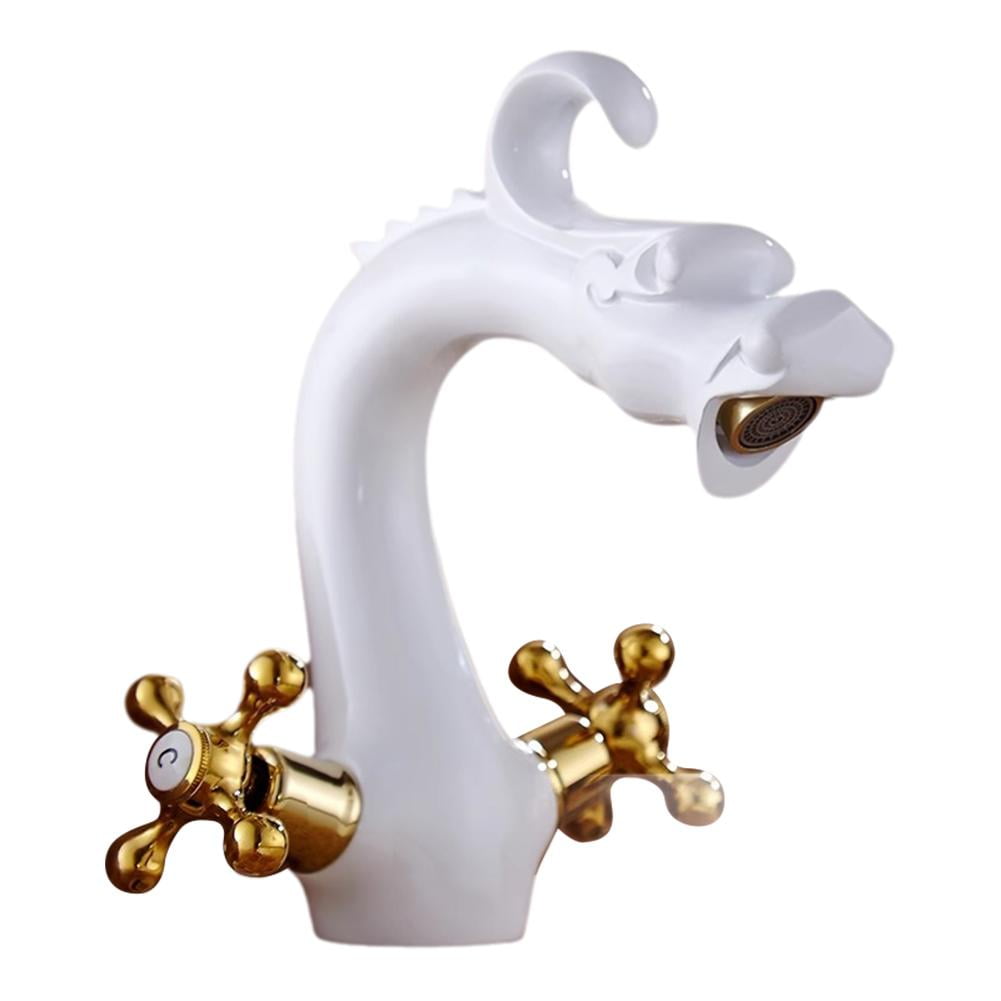 Dragon Bathroom Basin Faucet,Dual Handles Hot Cold Mixer Tap Vessel ...