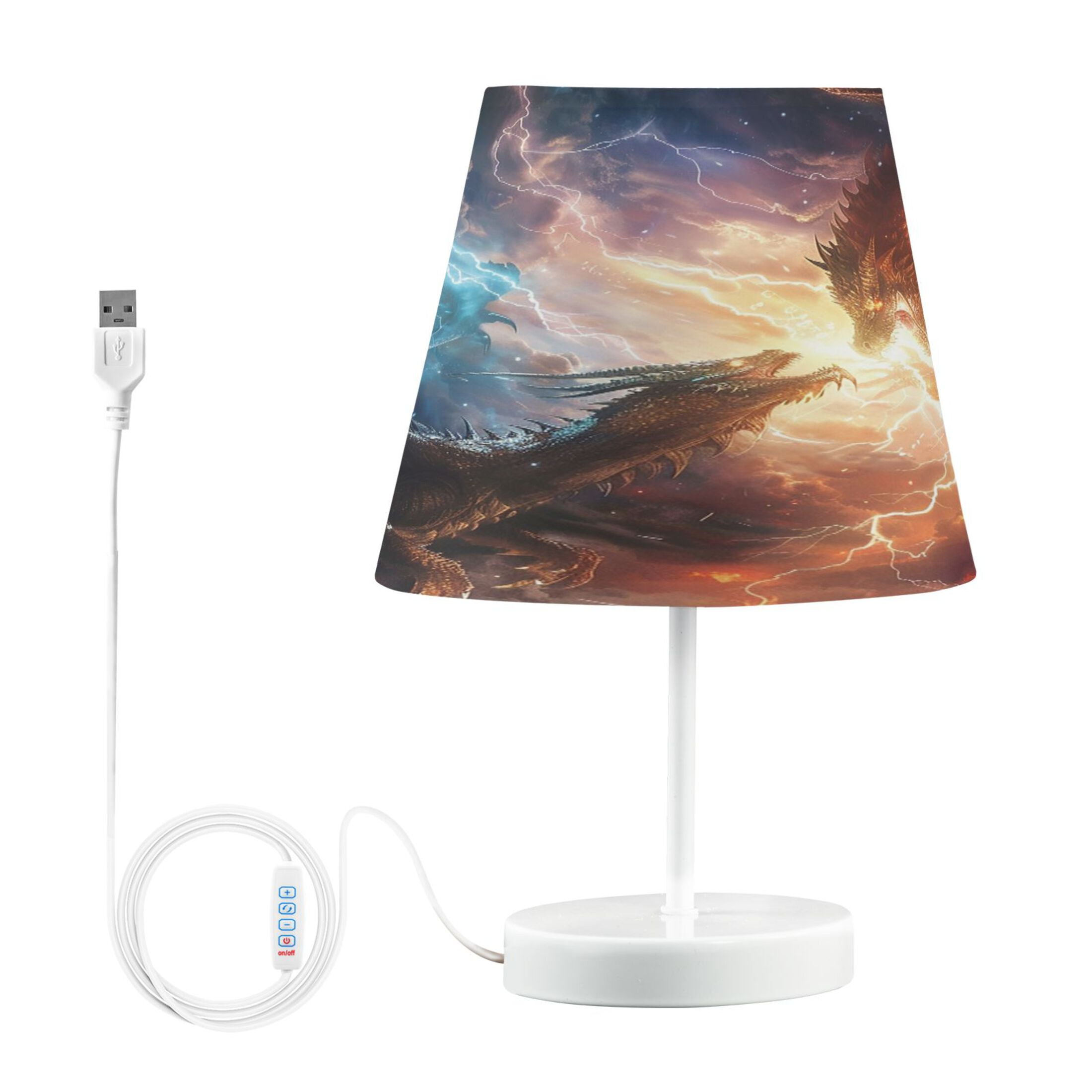 Dragon Battle in Sky Desk Lamp LED Table Nightstand Lamps with 3 Color ...