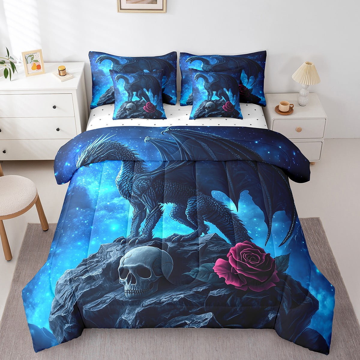 Dragon Bed In A Bag 7 Pieces Trible Dragon Magical Bedding Set Teens ...