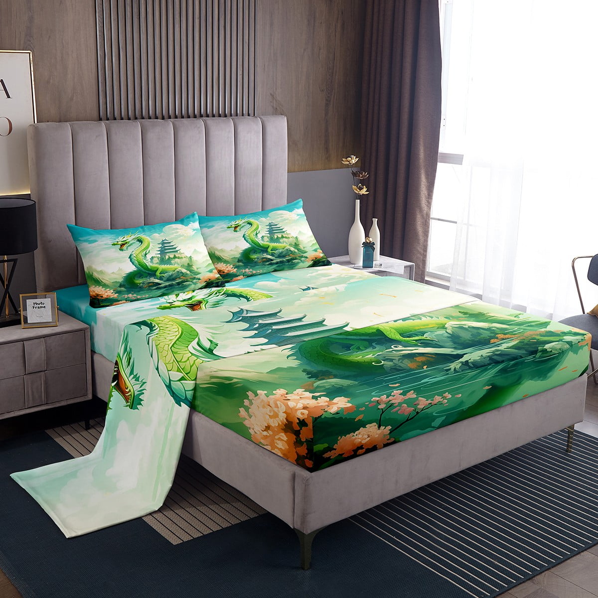 Dragon Bed Sheets Set Mythical Animals Sheets,Magical Sheet Set Full ...