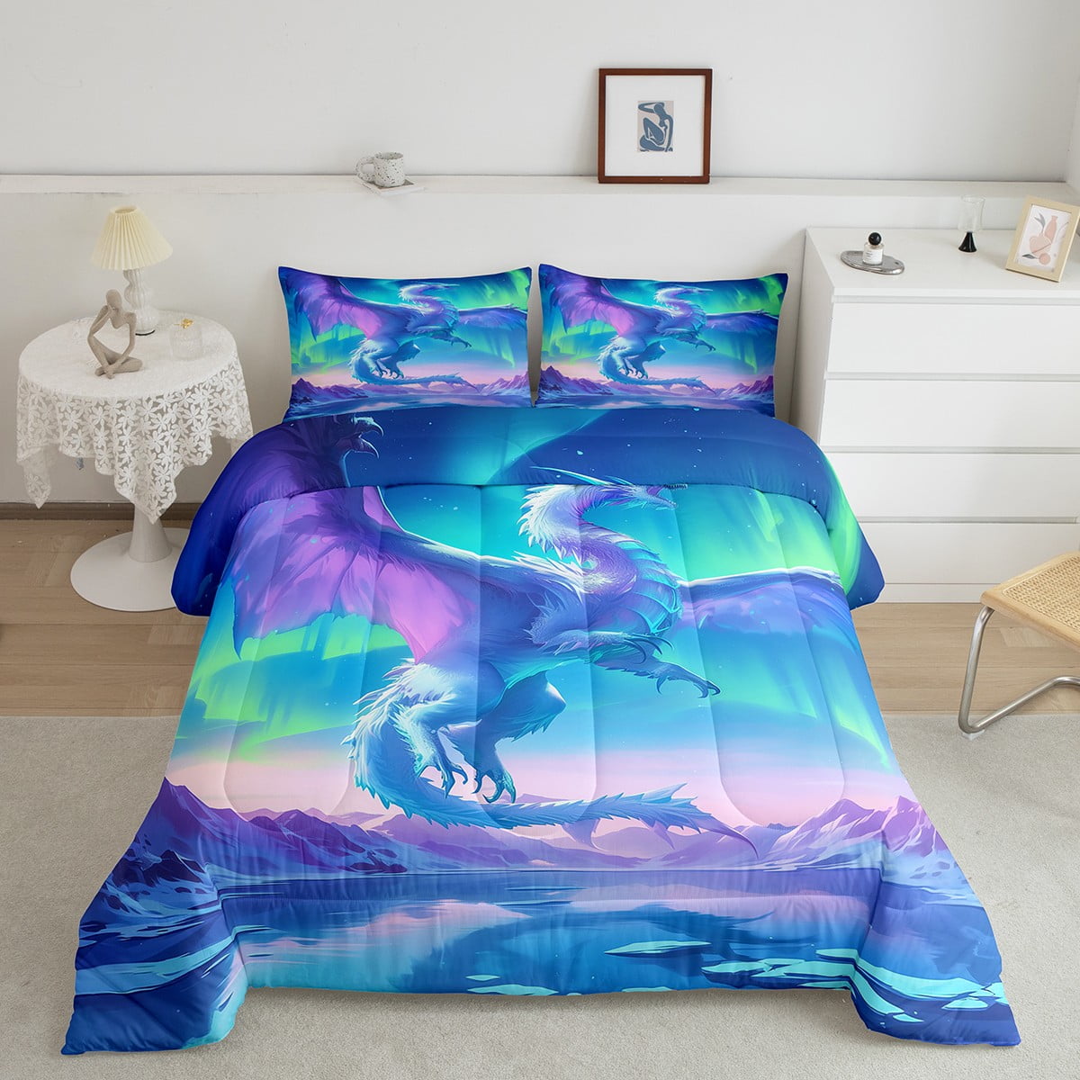 Dragon Bedding Set ,Ancient Mysterious Animal All Season Cozy Comforter ...
