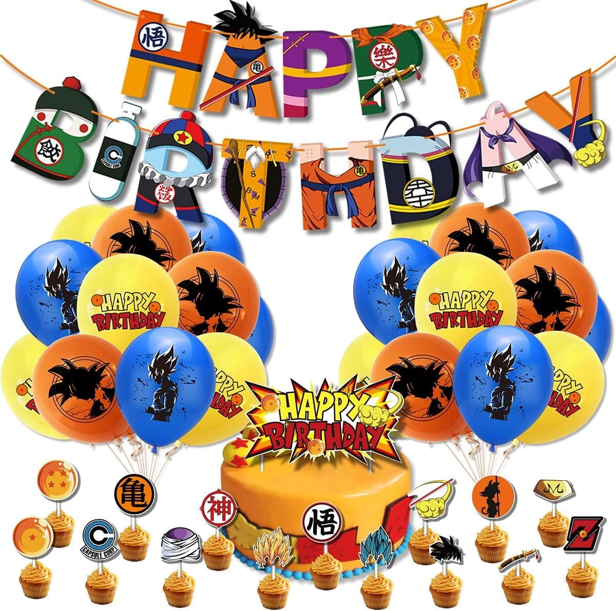 Dragon Birthday Party Supplies KEF16 Set,Includes Happy Banner - Cake ...