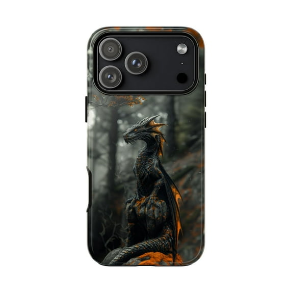 Dragon Black Orange Ancient Dark Fantasy Epic Creature Phone Case with ...