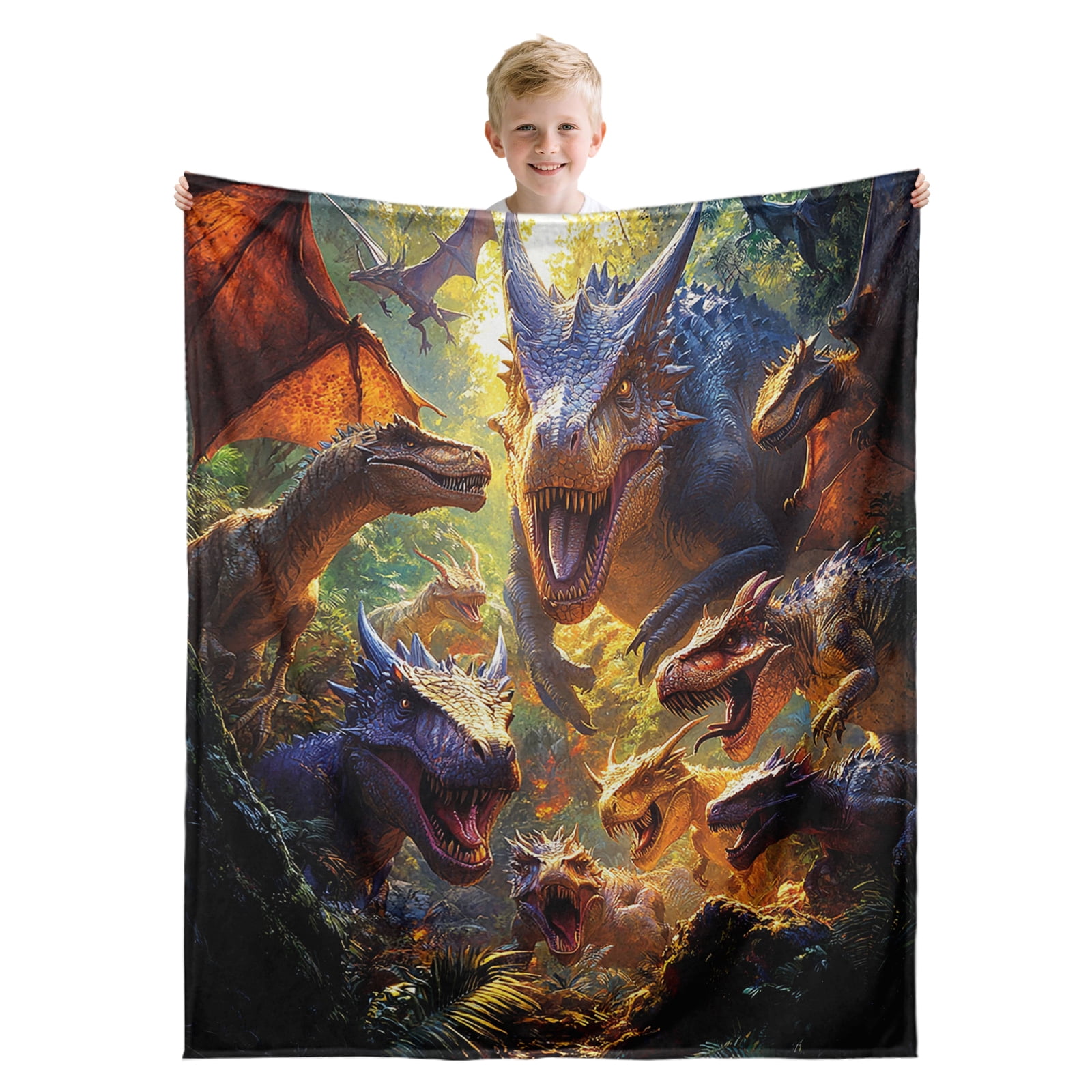 Dragon Blanket Dragons Flannel Throw Blanket Super Soft Warm Cozy Fuzzy ...