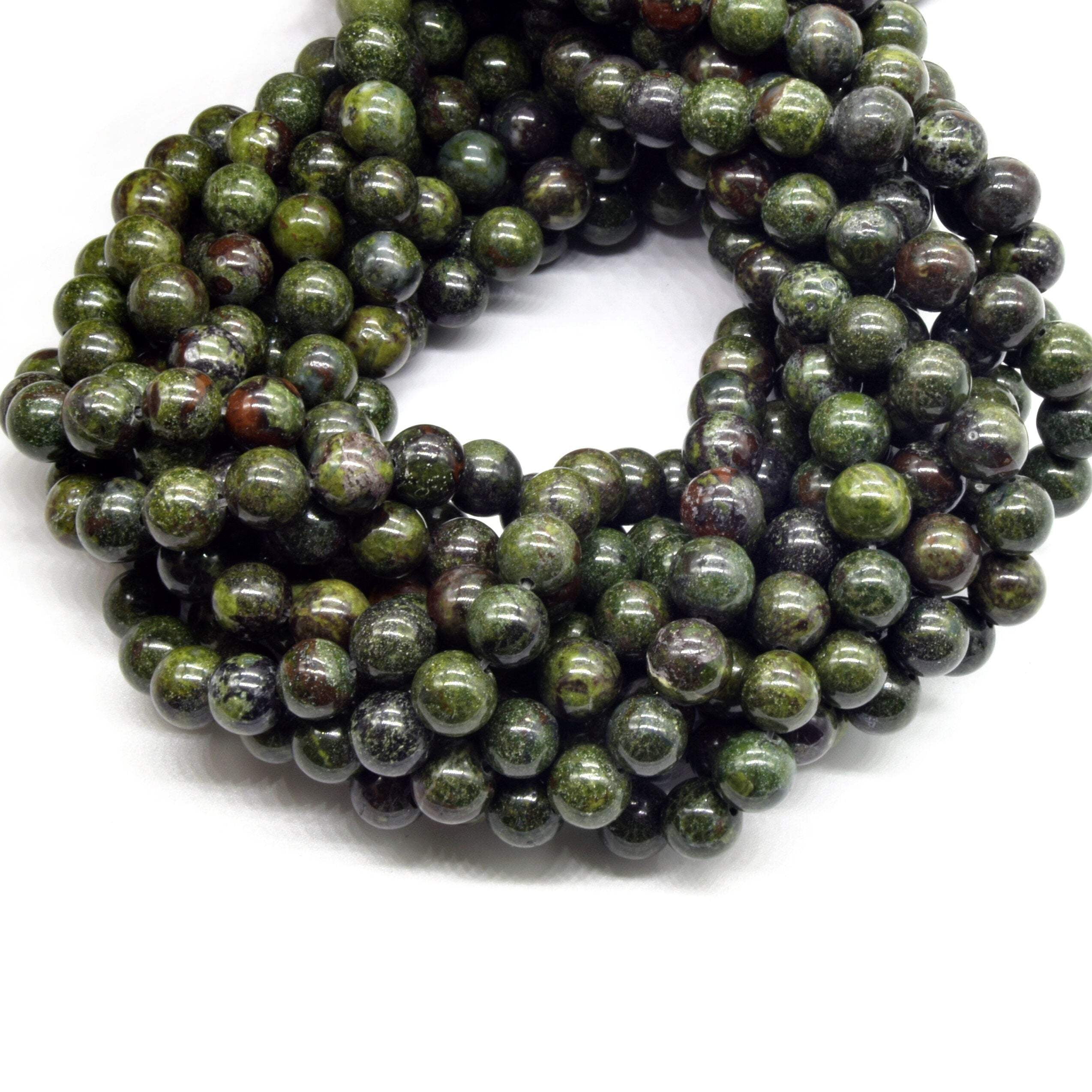 Dragon Blood Stone Beads | Smooth Round Natural Dragon Blood Jasper ...