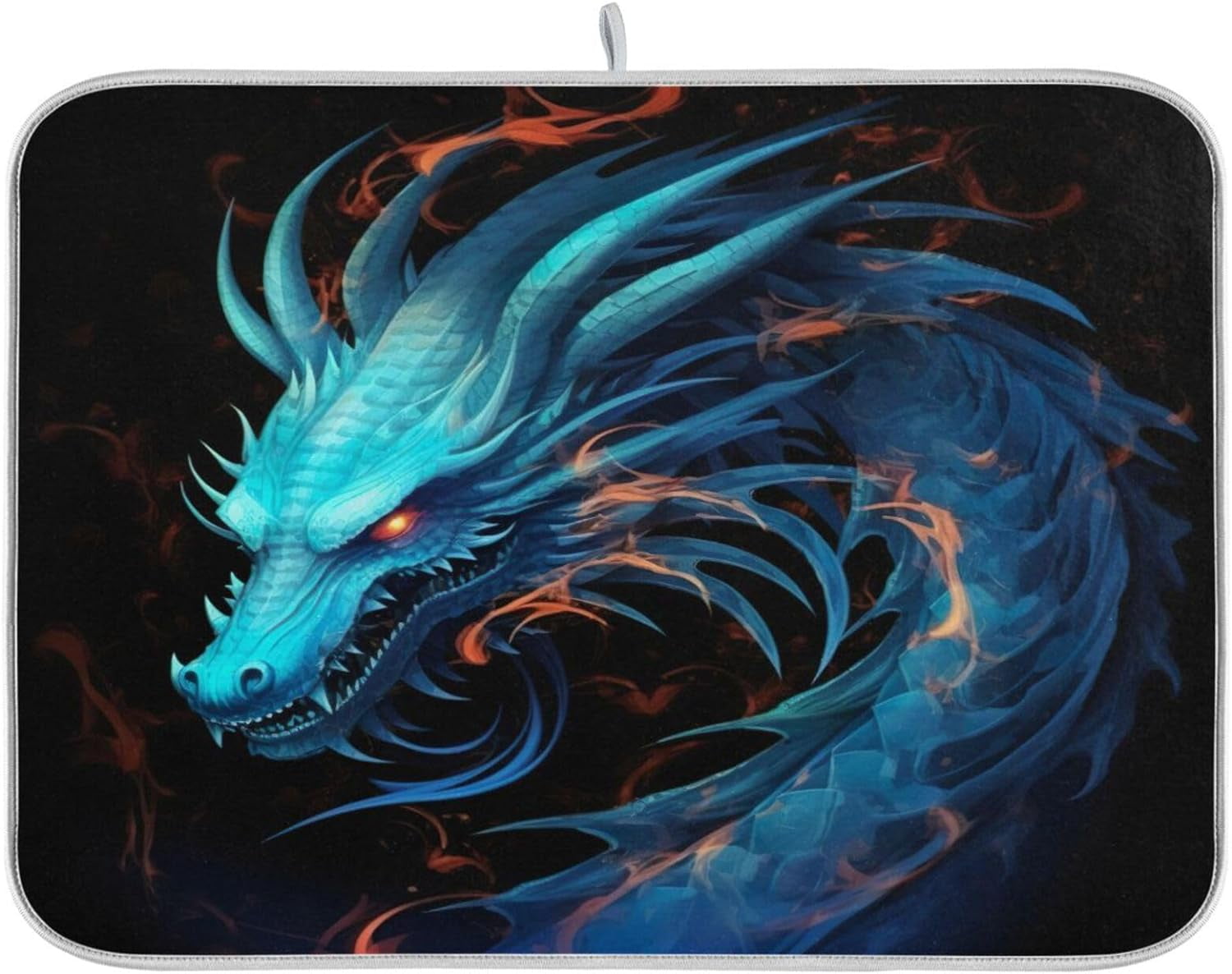 Dragon Blue Dish Drying Mat for Kitchen Counter, Ultra Absorbent ...