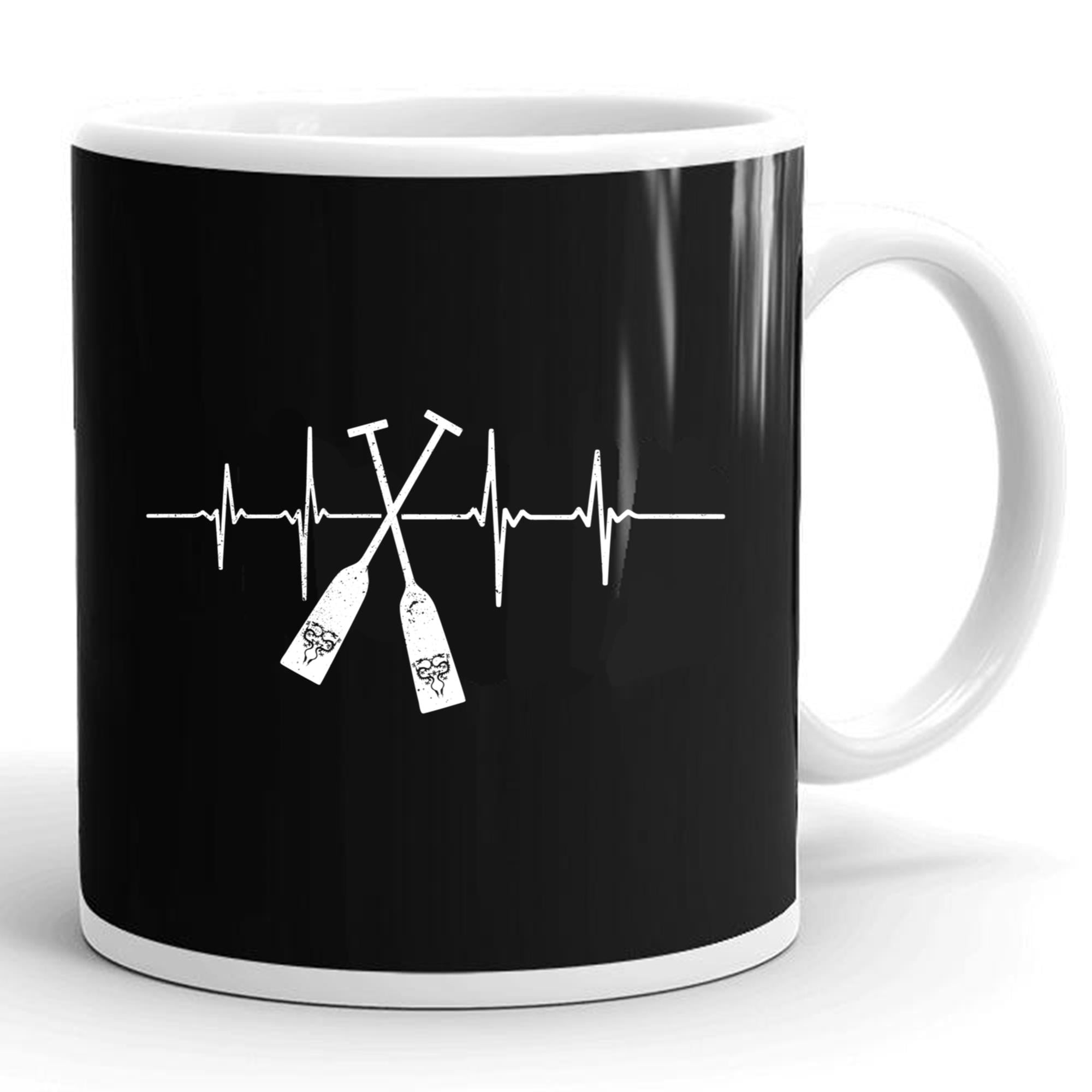 Dragon Boat Paddle Ekg Heartbeat Gift Ceramic Mug 11oz (White;11oz ...