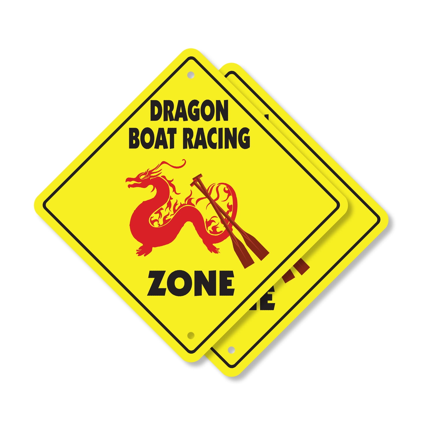 Dragon Boat Racing (2 Pack) Plastic Crossing Sign - 12 Inch X 12 Inch ...
