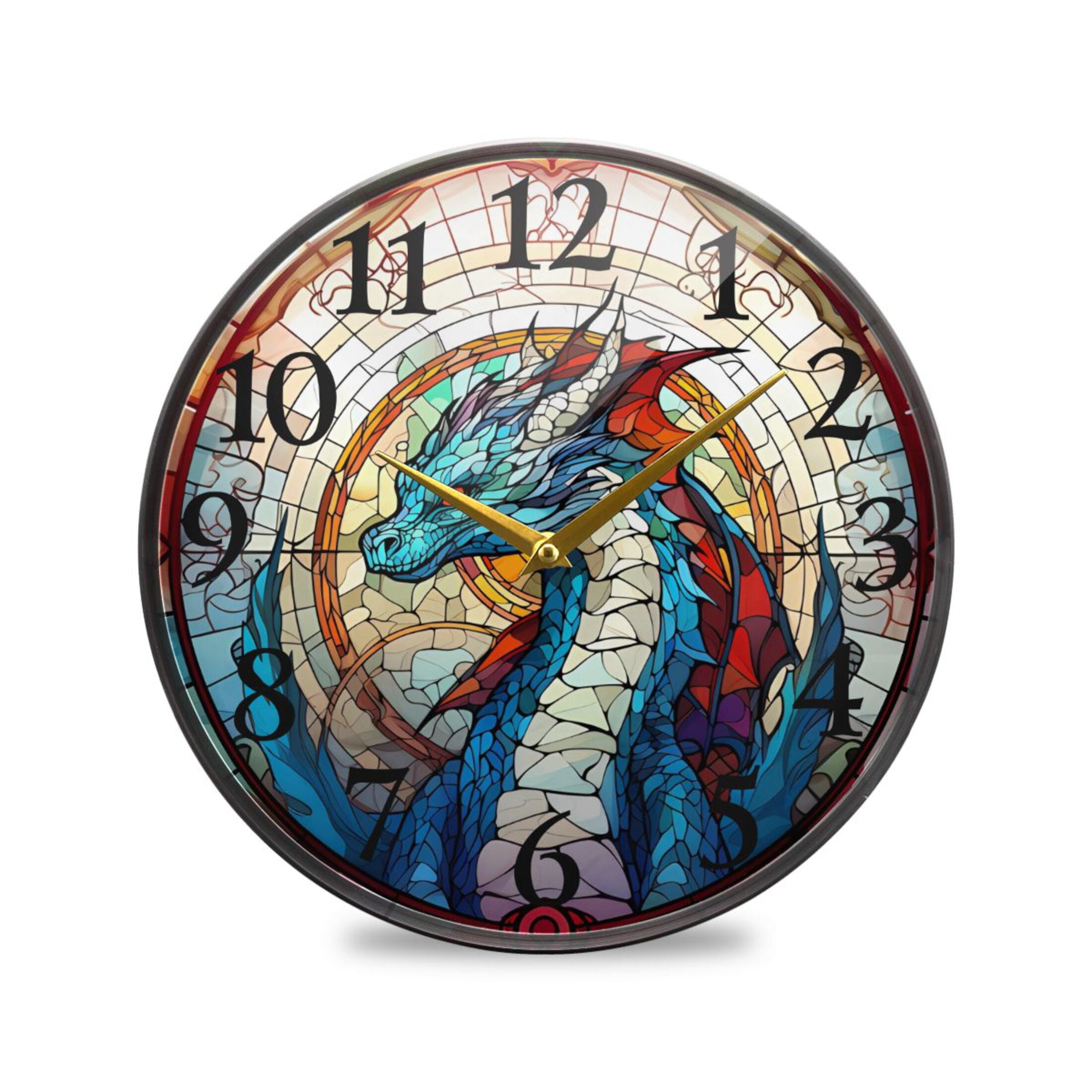 Dragon Bohomia Wall Clocks Battery Operated 9.5 Inch Round Clock ...