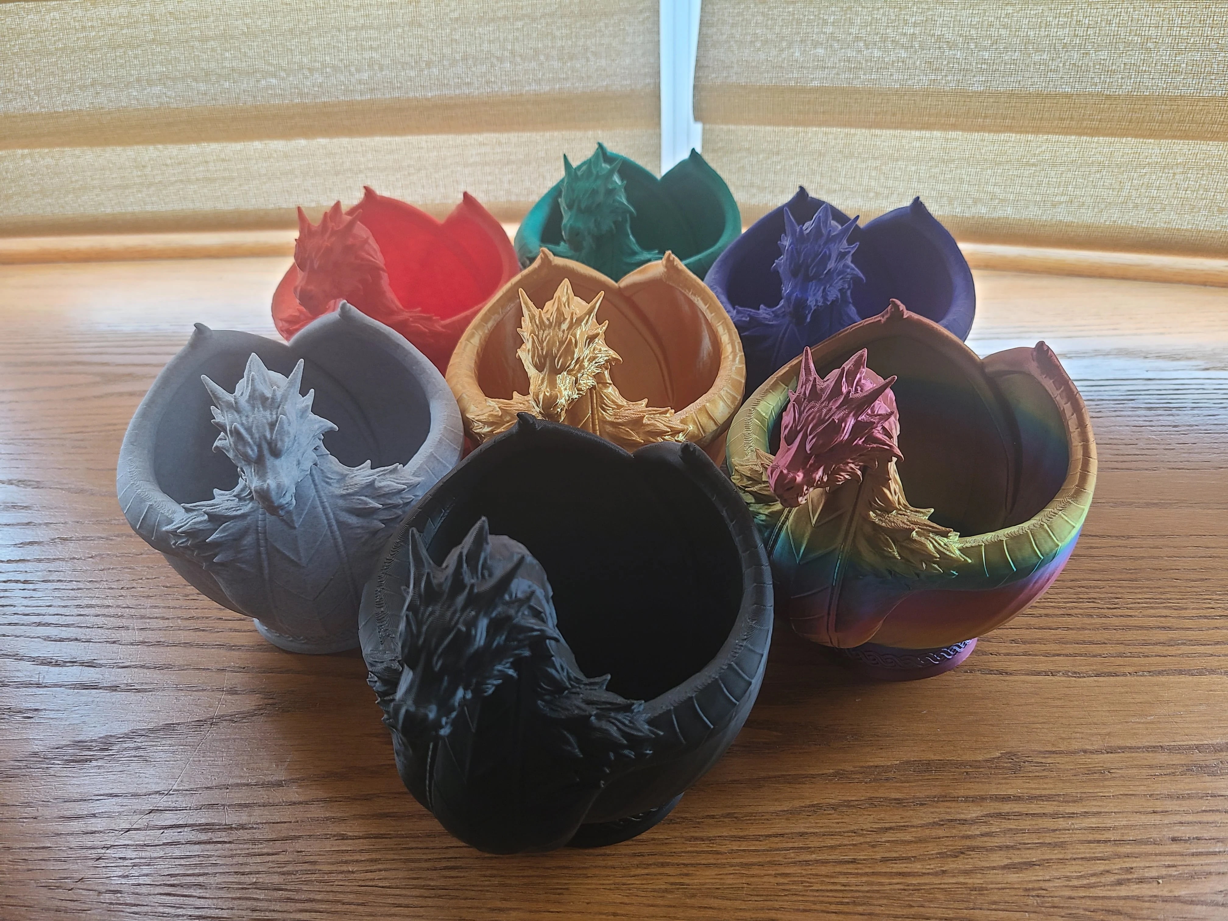 Dragon Bowl Silk Rainbow Color Candy Dish Planter Plant Pot Dungeons ...