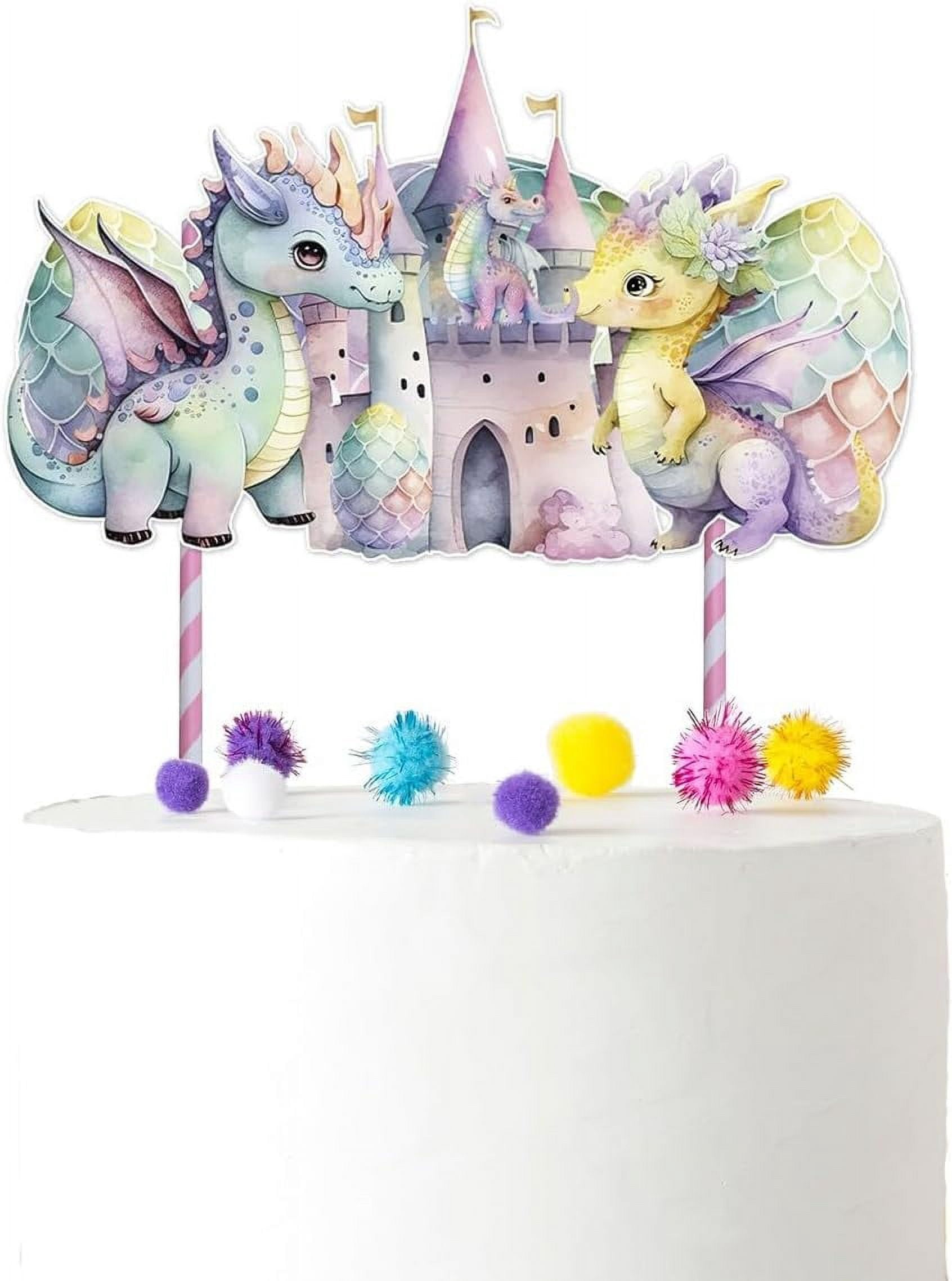 Dragon Cake Topper - Adorable Decor for Girls' Baby Shower or Birthday ...