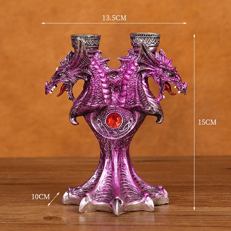 Dragon Candlestick Stand Statue Holder 2 Pcs Candle Sticks for Tea ...
