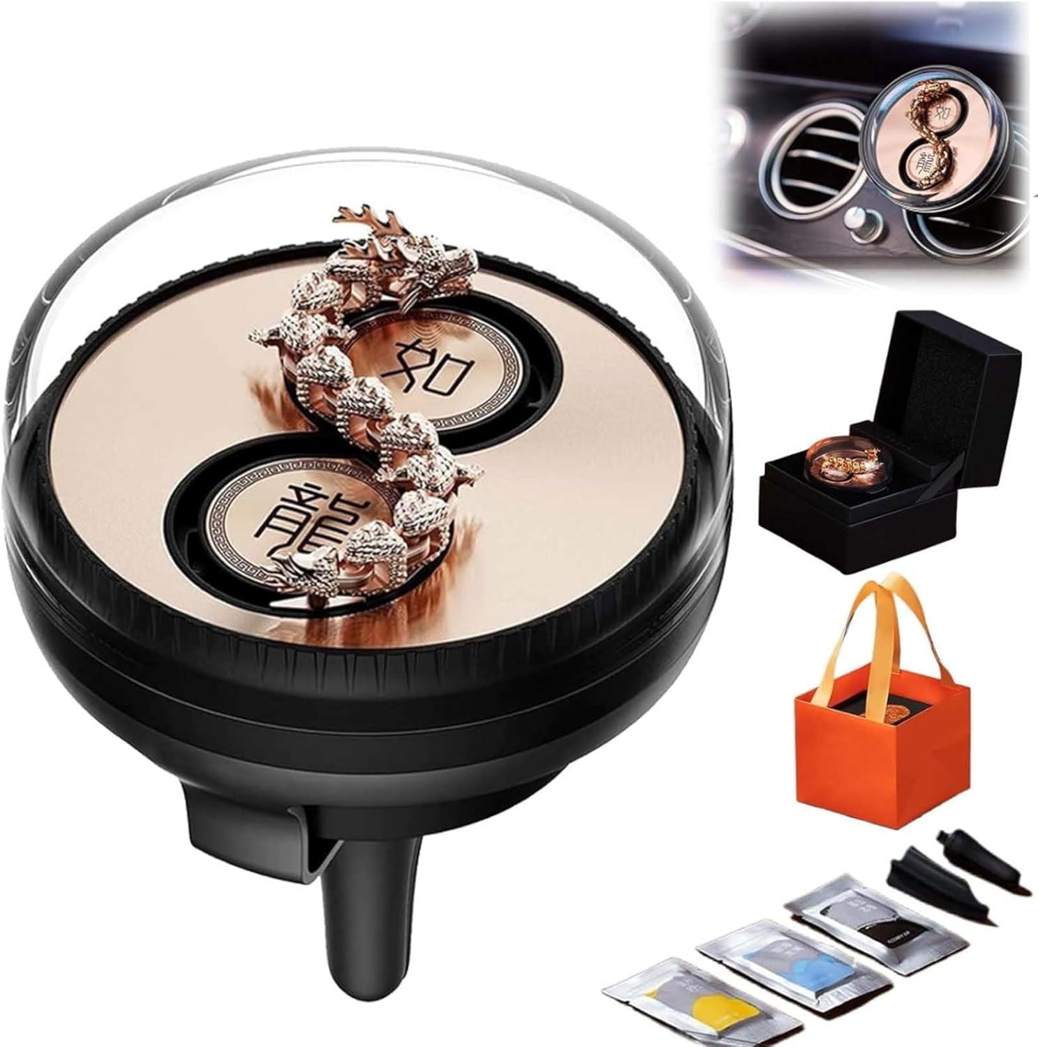 Dragon Car Diffuser, Car Wind-Powered Rotation Air Freshener Diffuser ...