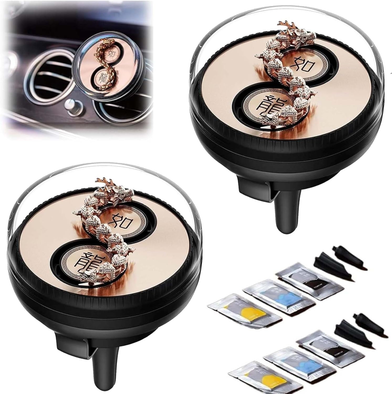 Dragon Car Diffuser, Car Wind-Powered Rotation Air Freshener Diffuser ...