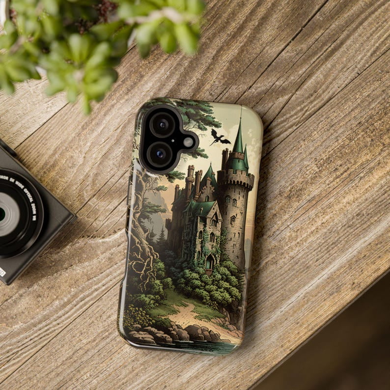 Dragon Castle Gothic Fantasy Phone Case for iPhone 11 12 13 14 15 16 ...