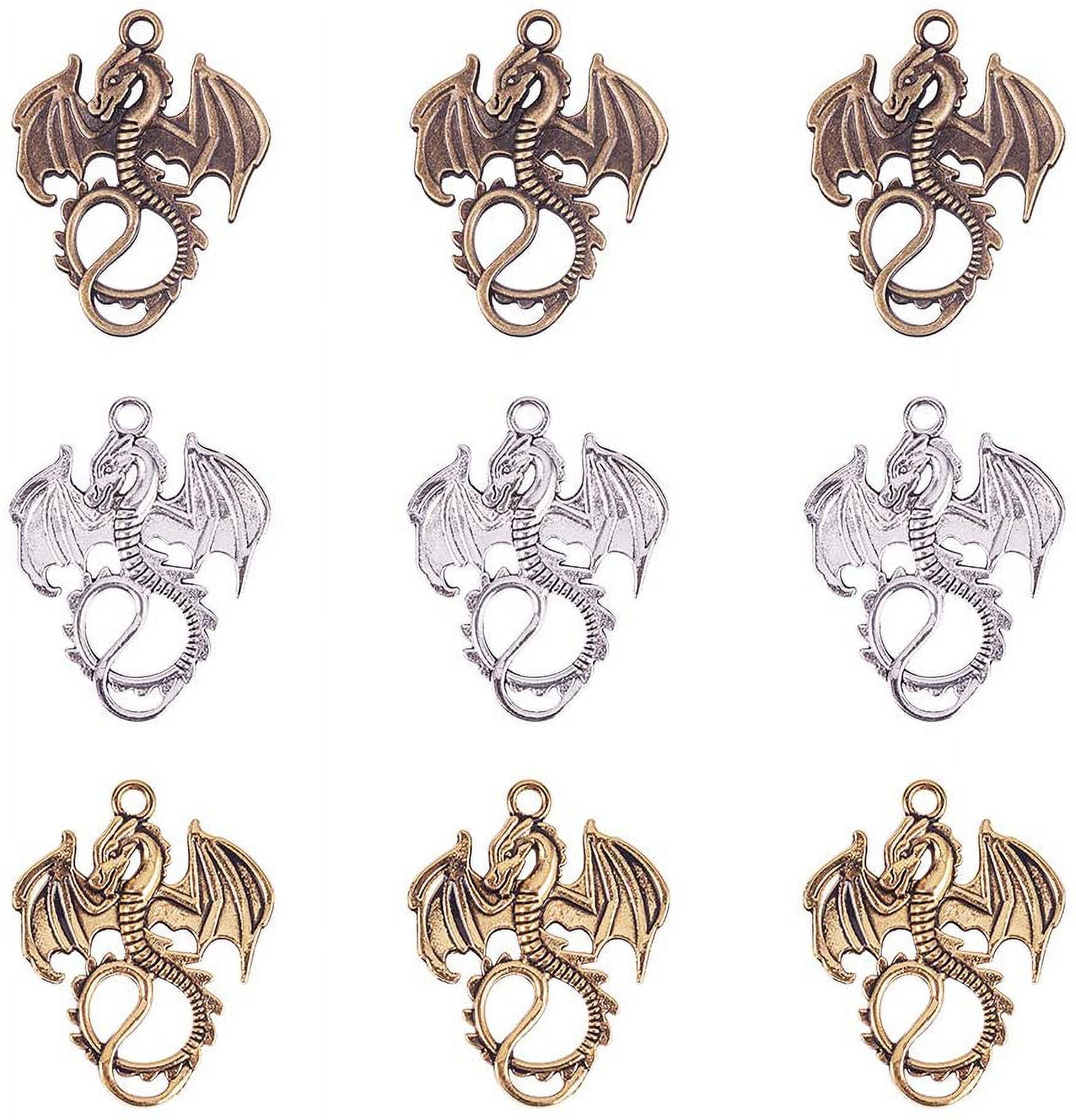 Dragon Charms 36pcs Tibetan Flying Fire Dragon Totem Pendants Animal ...