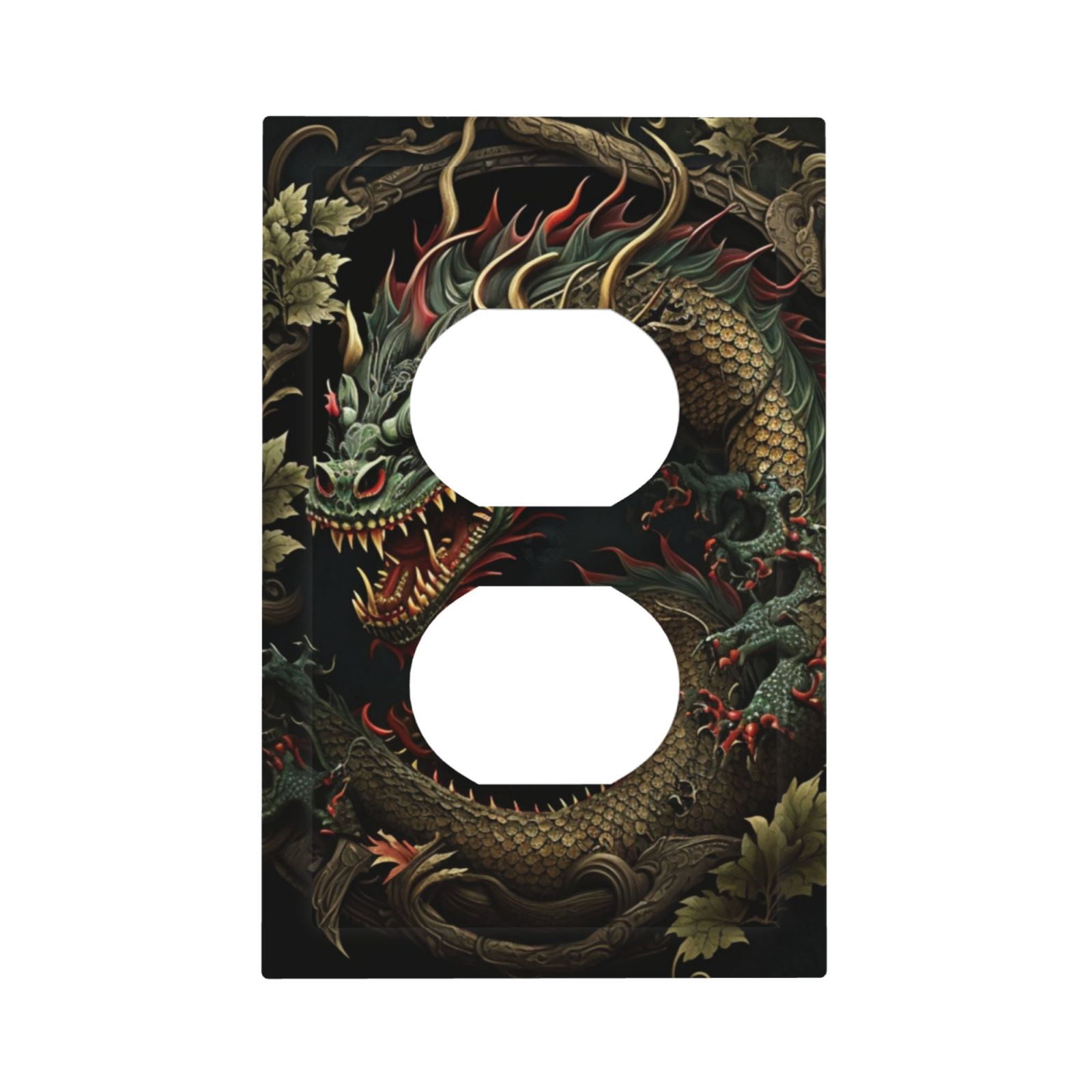 Dragon Chinese Style Chinoiserie Art Cool Duplex Wall Plate 1 Gang ...