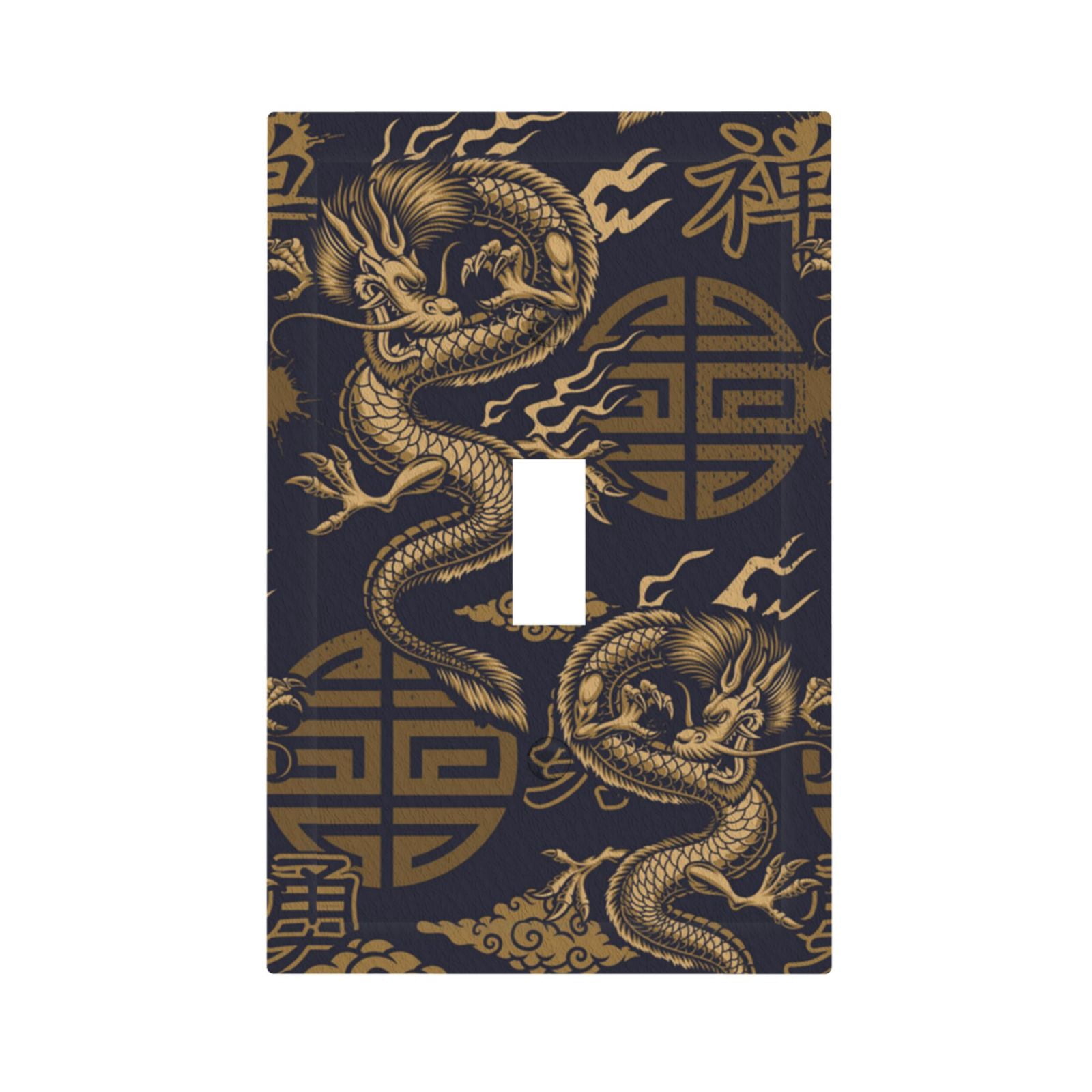 Dragon Chinese Style Chinoiserie Light Switch Cover Decorator Single ...