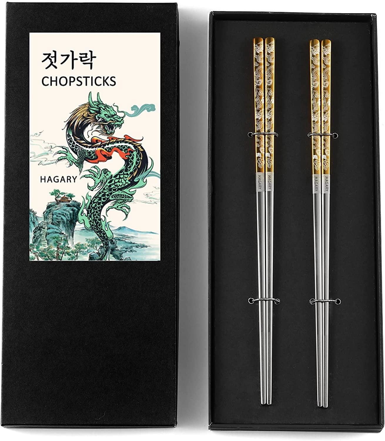 Dragon Chopsticks Metal Reusable Designed In Korea Japanese Style ...