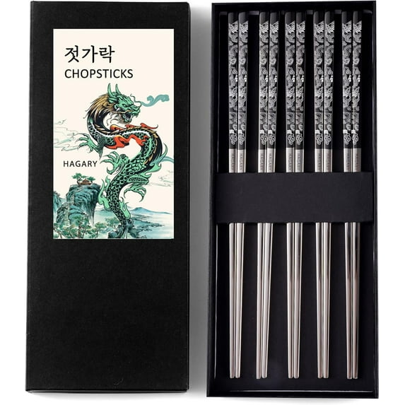 Dragon Chopsticks Metal Reusable Designed In Korea Japanese Style ...