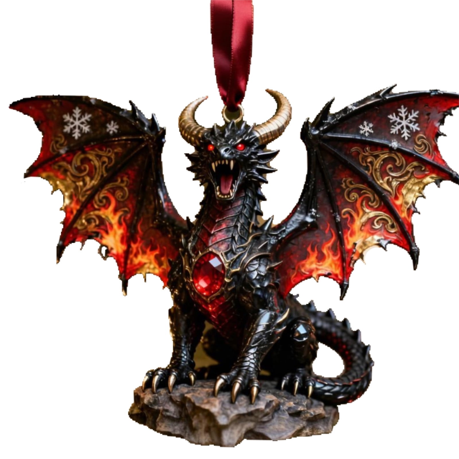 Dragon Christmas Ornament, Stained Flying Dragon Christmas Ornament ...