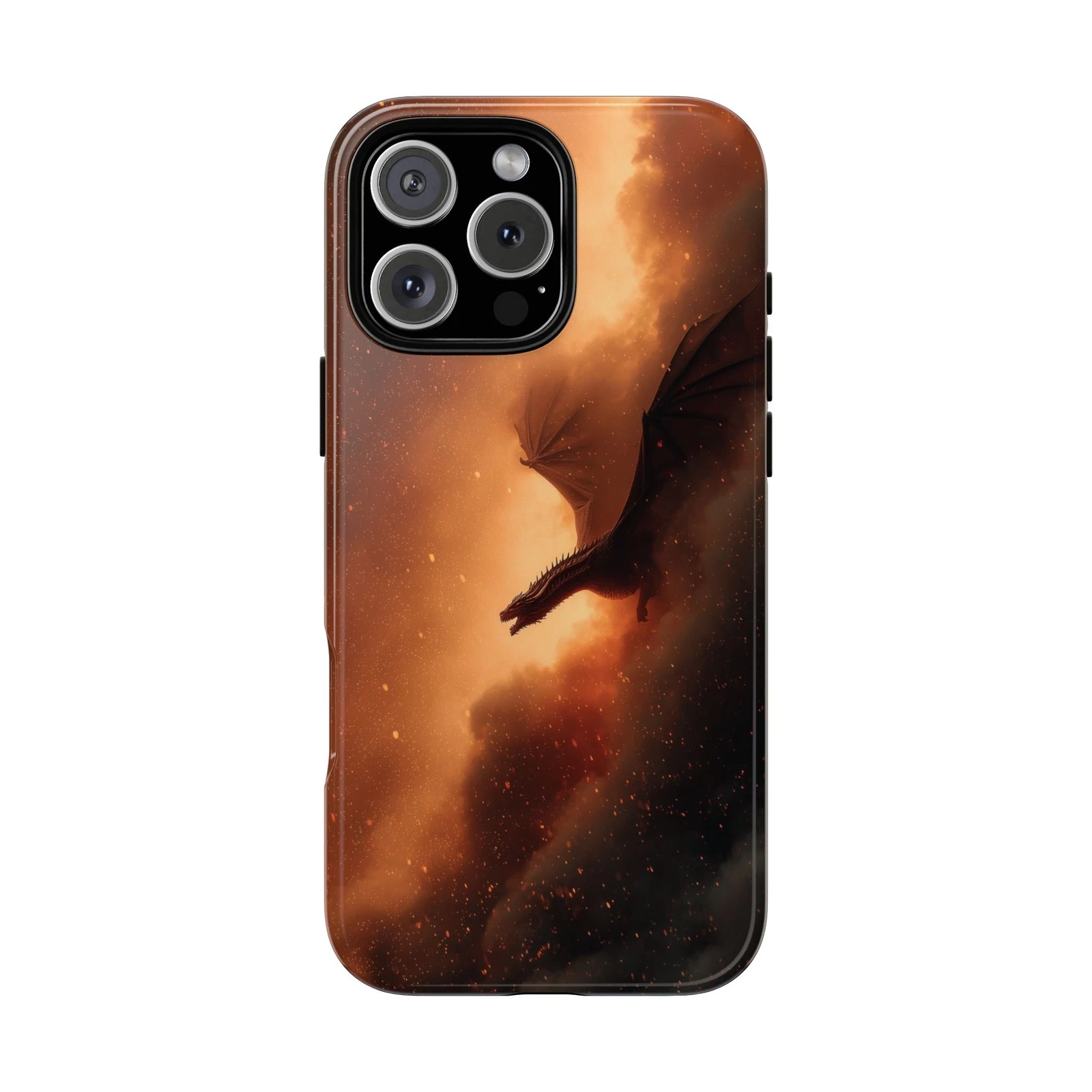 Dragon Cinder Fire Nebula Sky Fantasy Phone Case for iPhone 11 to 16 ...