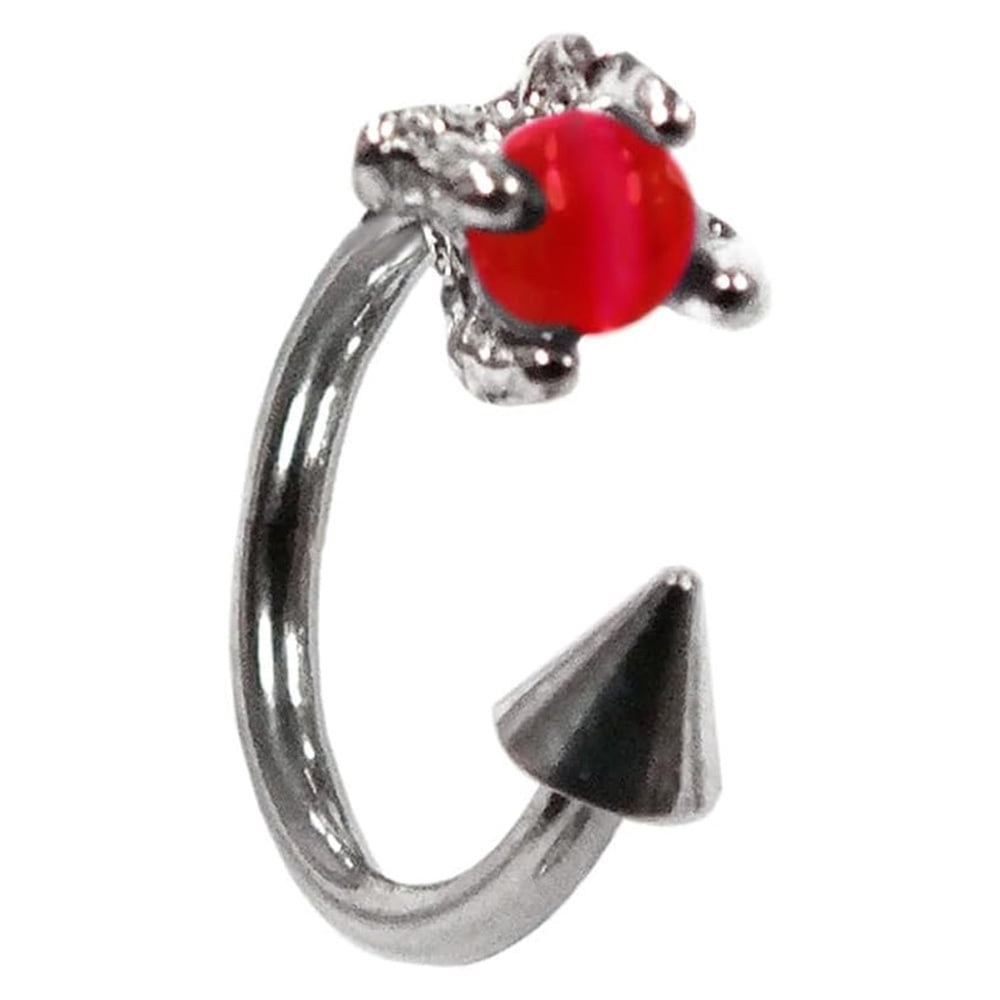 Snake Bite Lip Ring – Edgy Dragon Claw Design, Red Horseshoe Lip ...