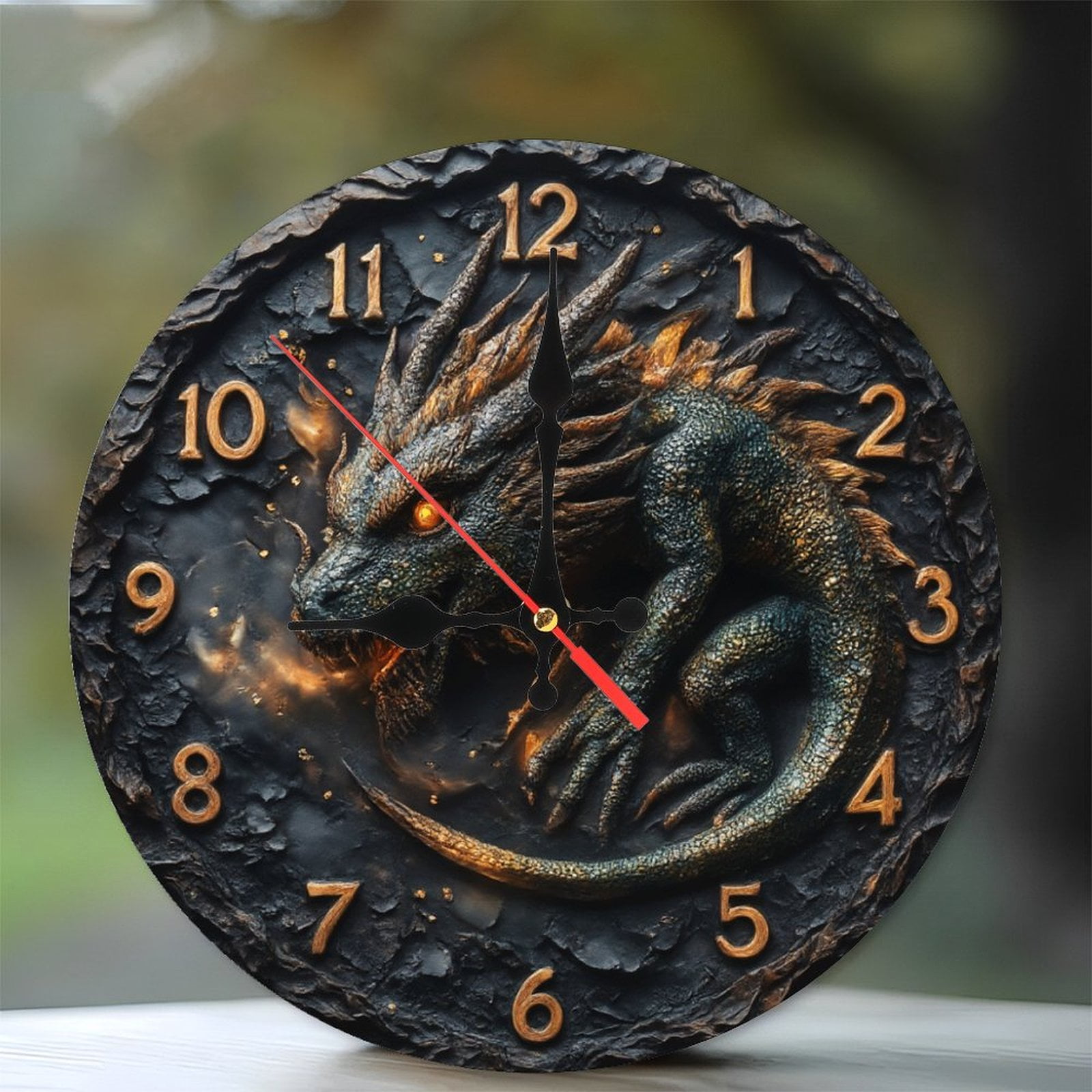 Dragon Clock Wall Clock Resin Decorative Clock Gothic Style Home Decor ...