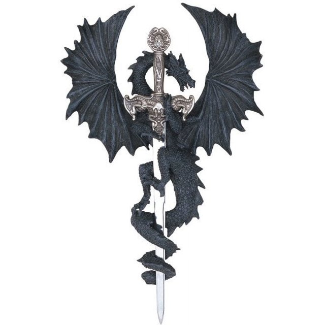 Dragon Collection with Sword Collectible Fantasy Decoration Figurine ...