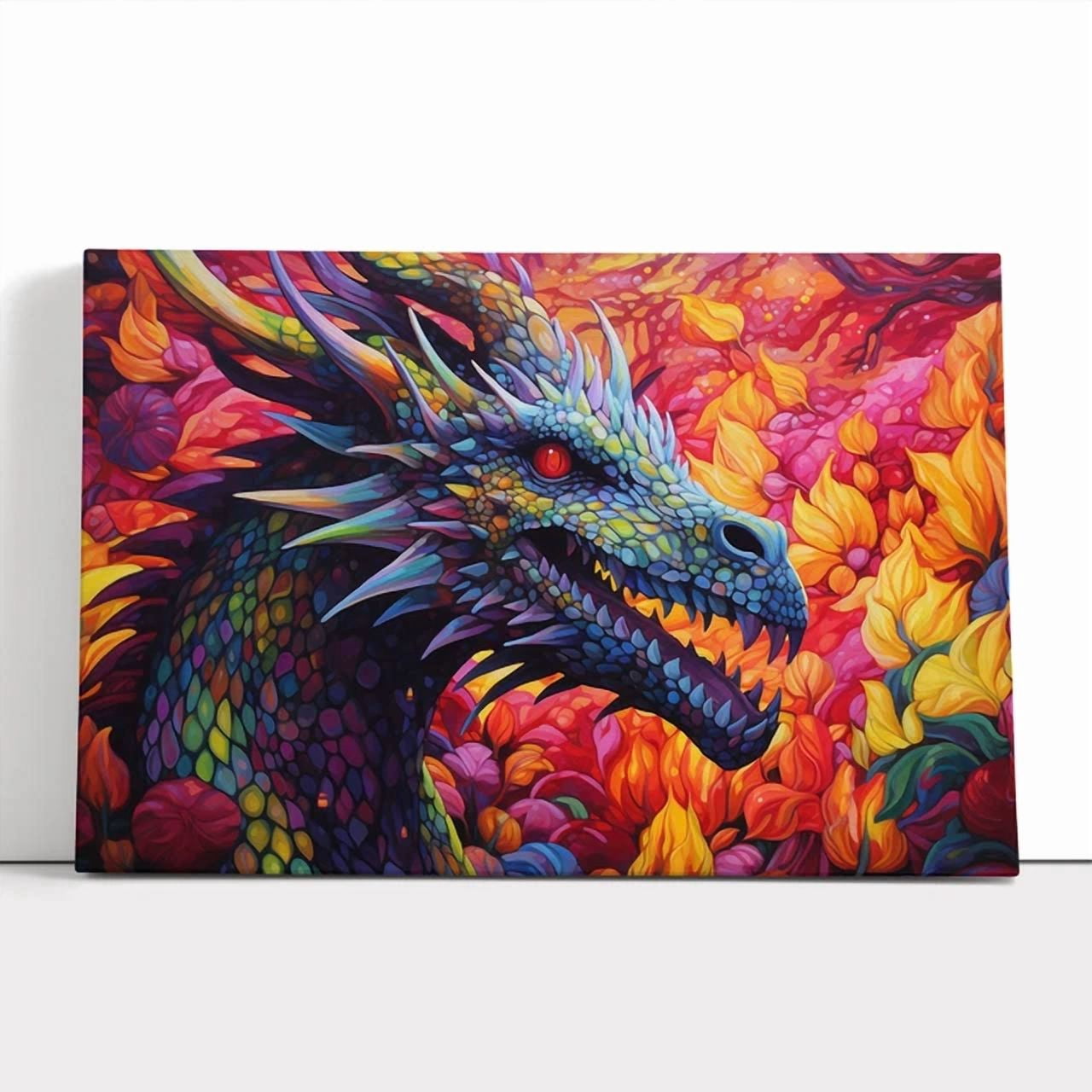Dragon Colour Field Wall Art Poster Home Decor, UNFRAMED PAPER POSTER ...