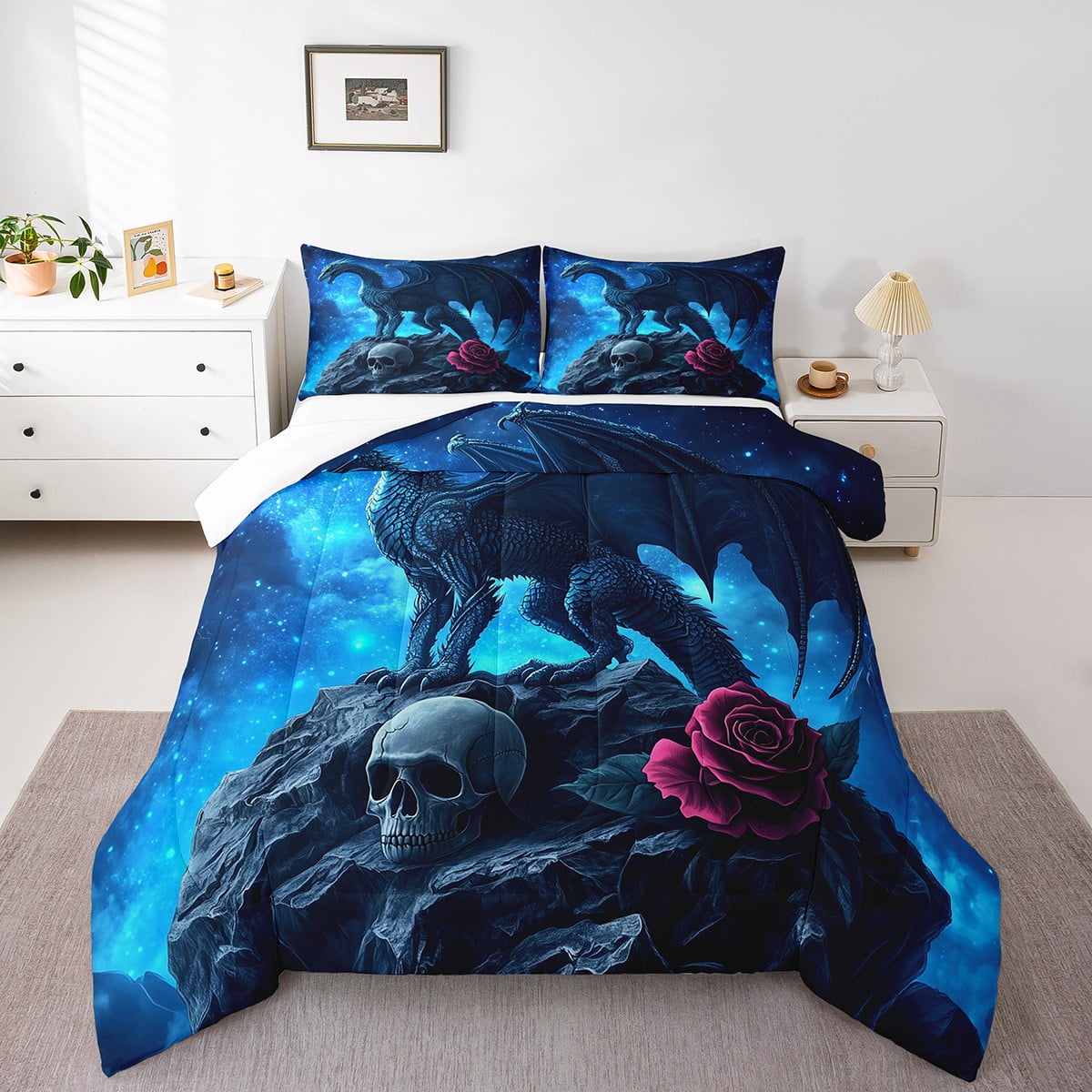 Dragon Down Comforter Trible Dragon Magical Bedding Set Teens,Galaxy ...