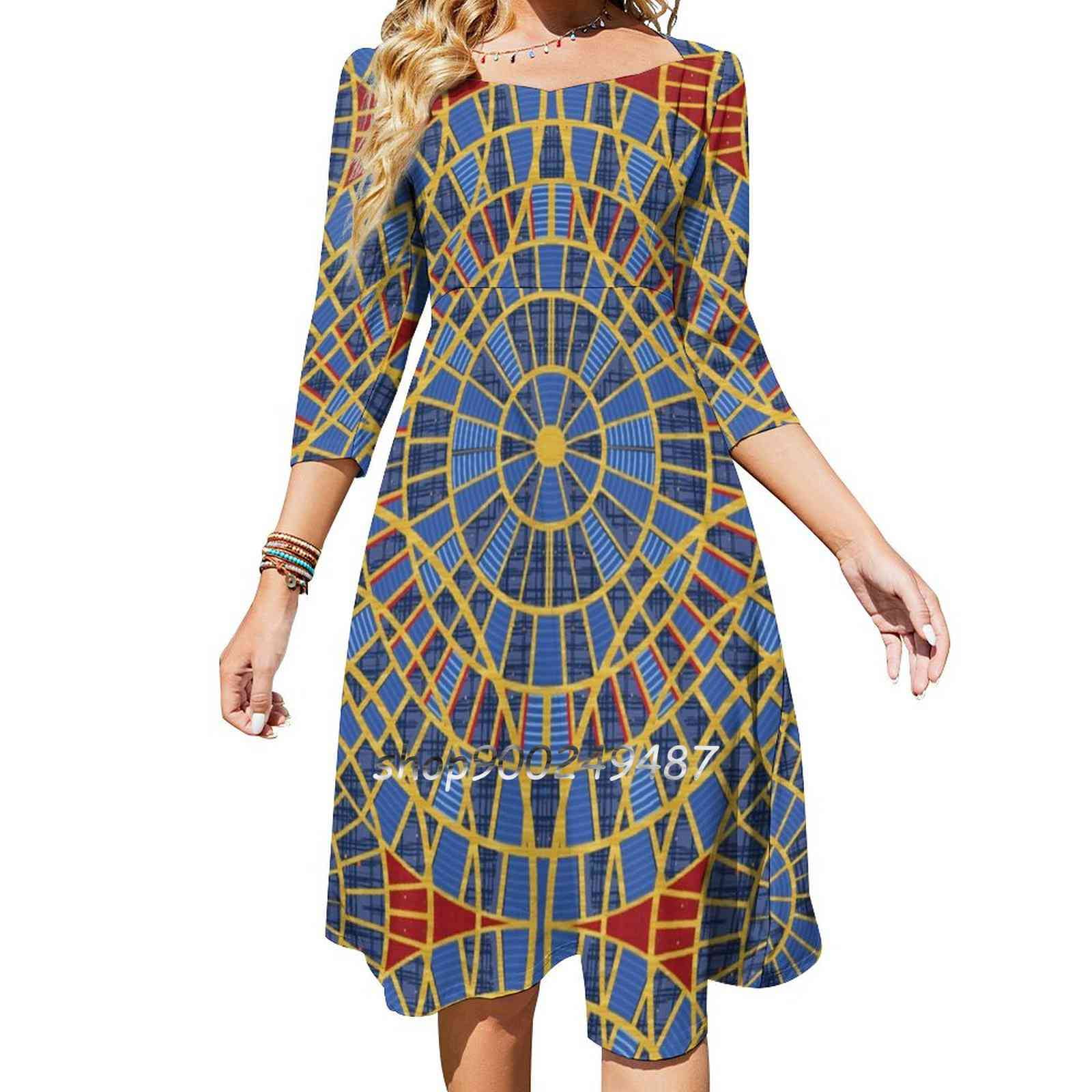 Dragon Con Marriott Cult Carpet Pattern Sweetheart Knot Flared Dress ...