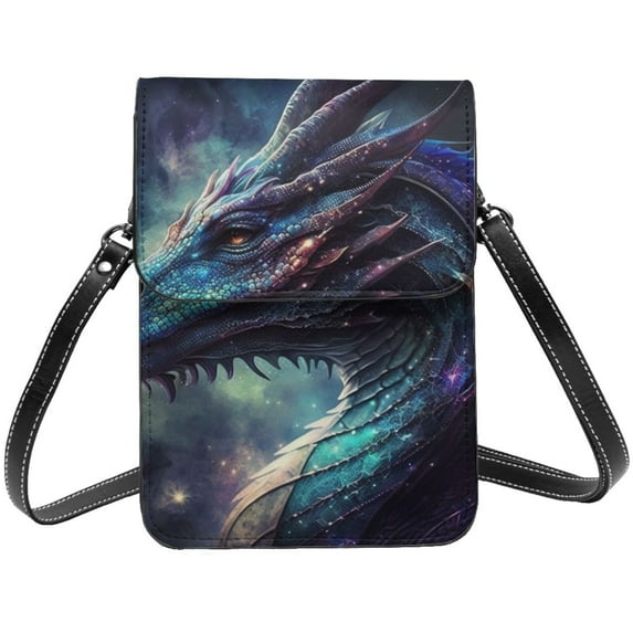 Dragon Cool Art Galaxy Cell Phone Purse Small Crossbody Bag with Strap ...