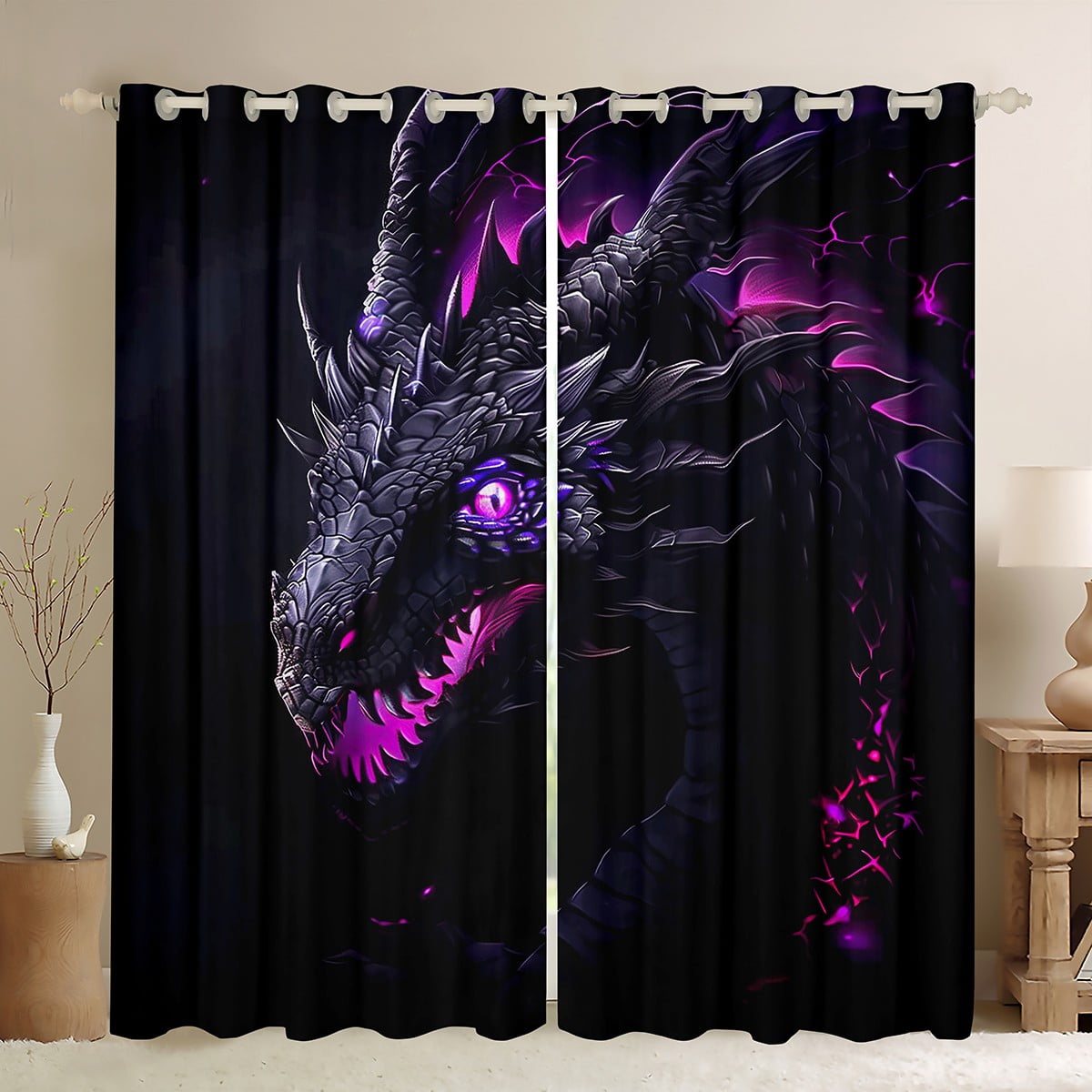 Dragon Curtains Western Animal 2 Panels,(42Wx63L) 2 Panels 30%-50% ...