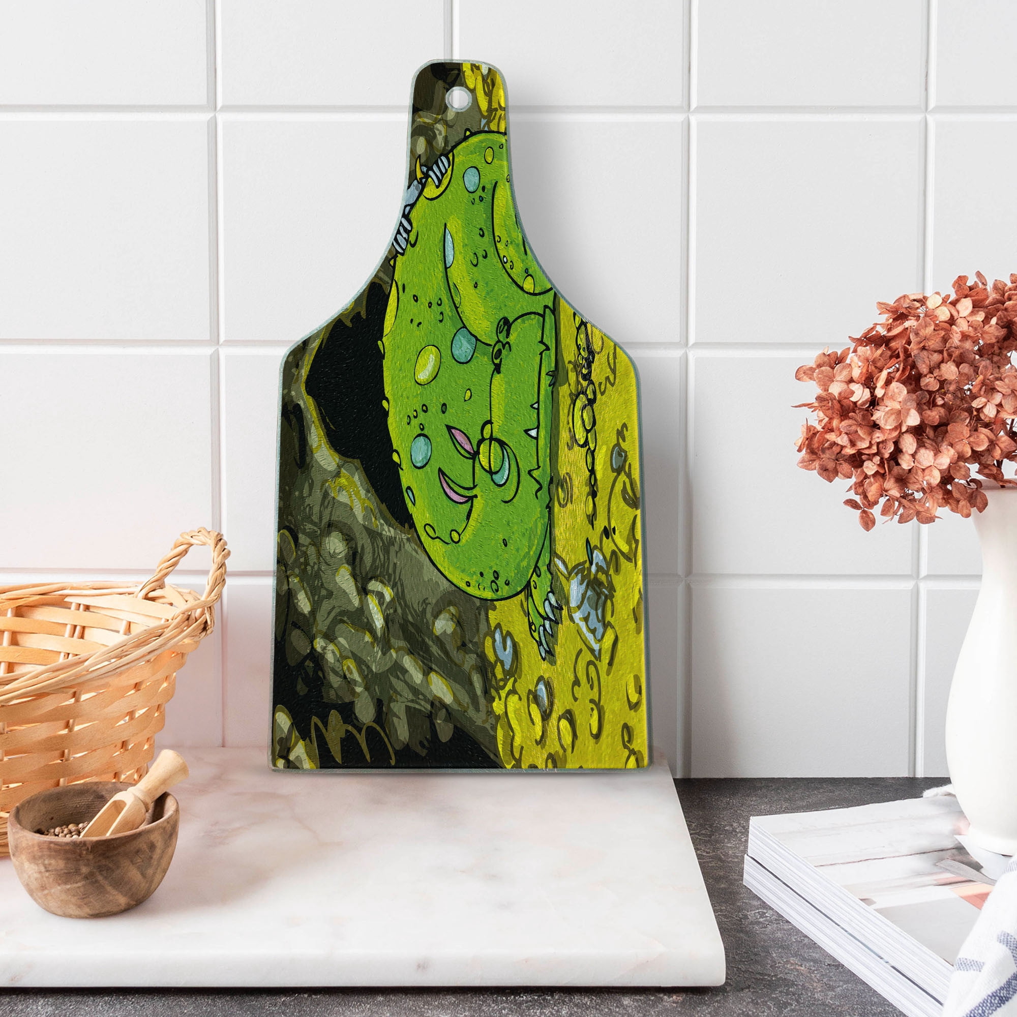 Dragon Cutting Board, Creature Sleeping on a Pile of Gold and Scared ...