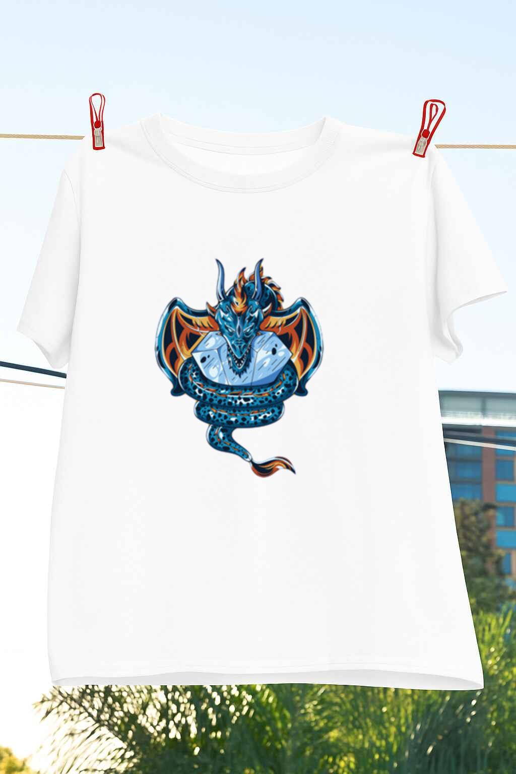 Dragon Diamond Illustration Fantasy Mythical Creature Graphic Unisex T ...
