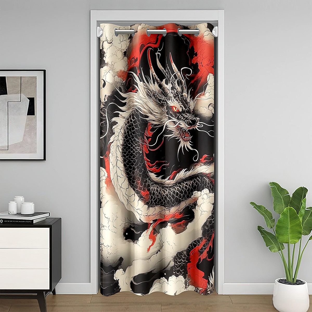 Dragon Door Curtain for Doorway Privacy,Japanese Dragon Blackout ...