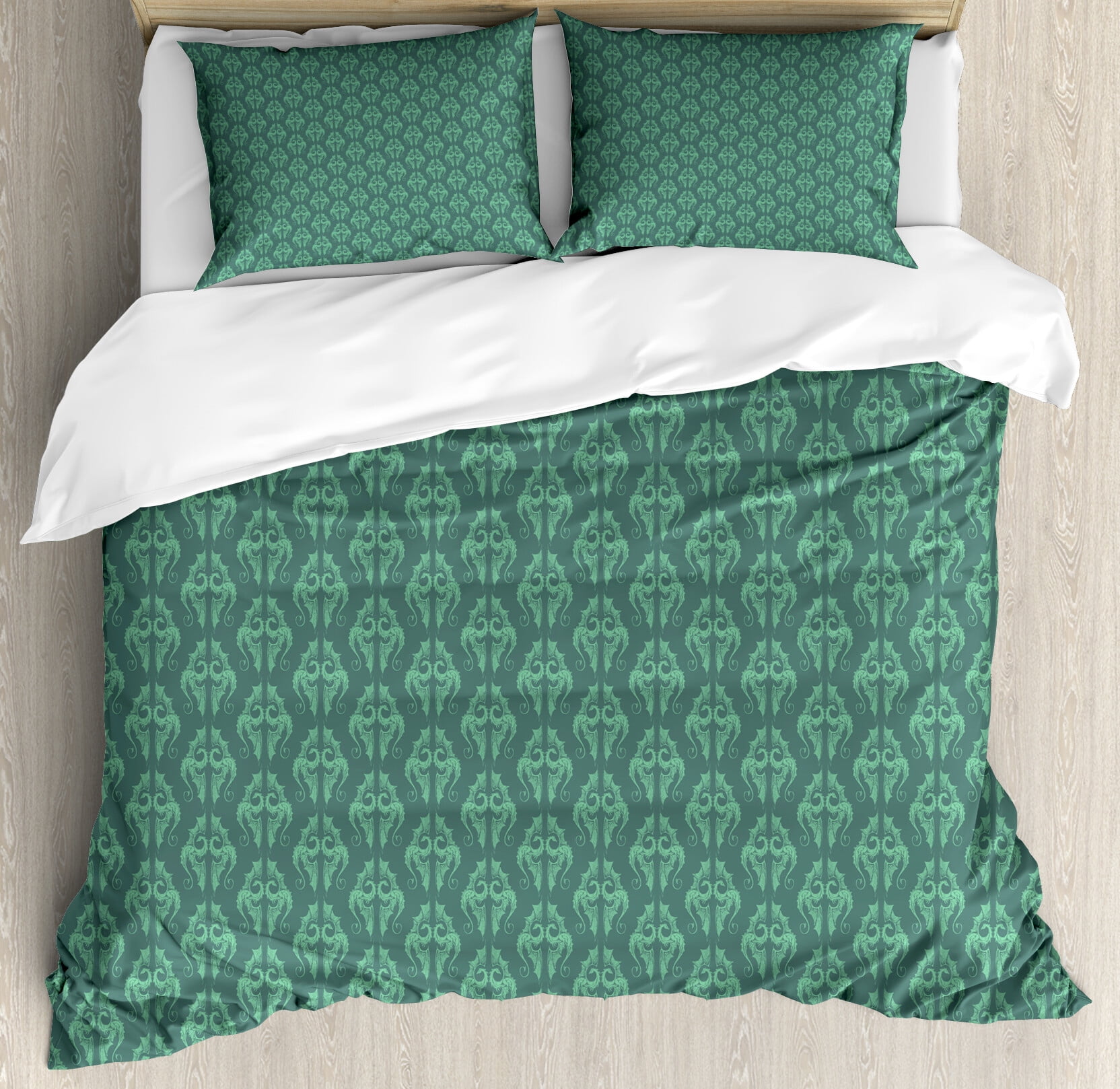 Dragon Duvet Cover Set, Repetitive Pattern of Symbolic Mystic and ...