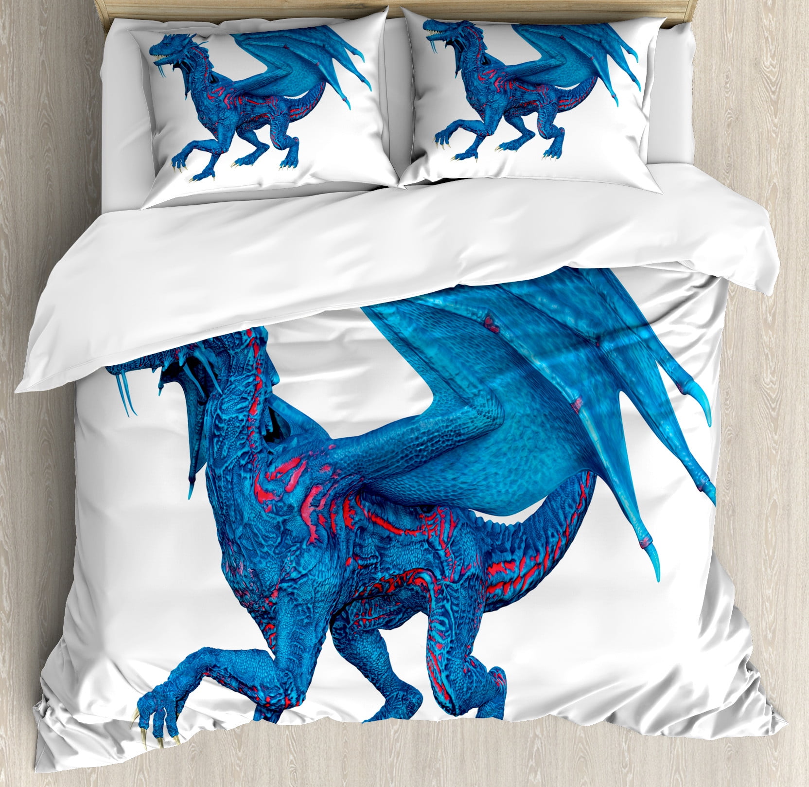 Dragon Duvet Cover Set, Wild and Fantasy Concept Creature with Big ...