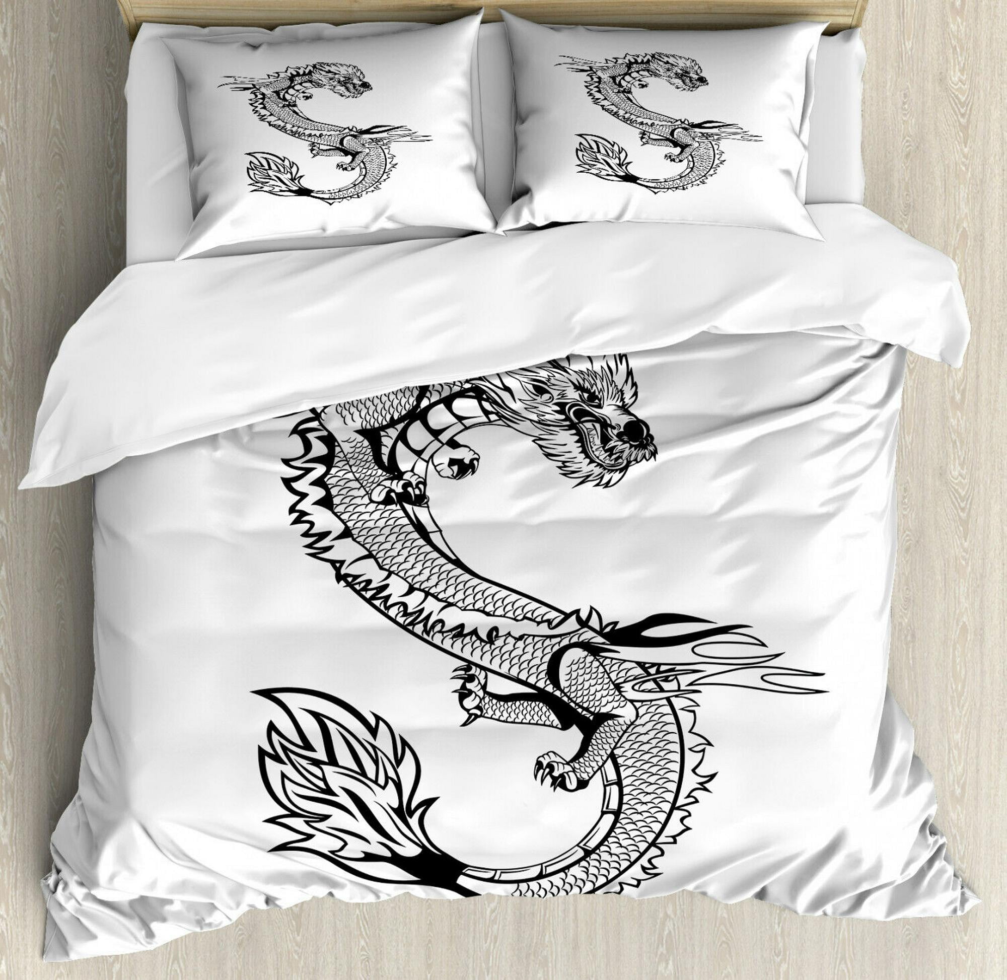 Dragon Duvet Cover Set with Pillow Ancient Esoteric Print - Walmart.com