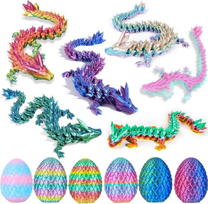 Dragon Egg 3D Printed Dragon Egg Articulated Dragon Crystal Dragon with ...