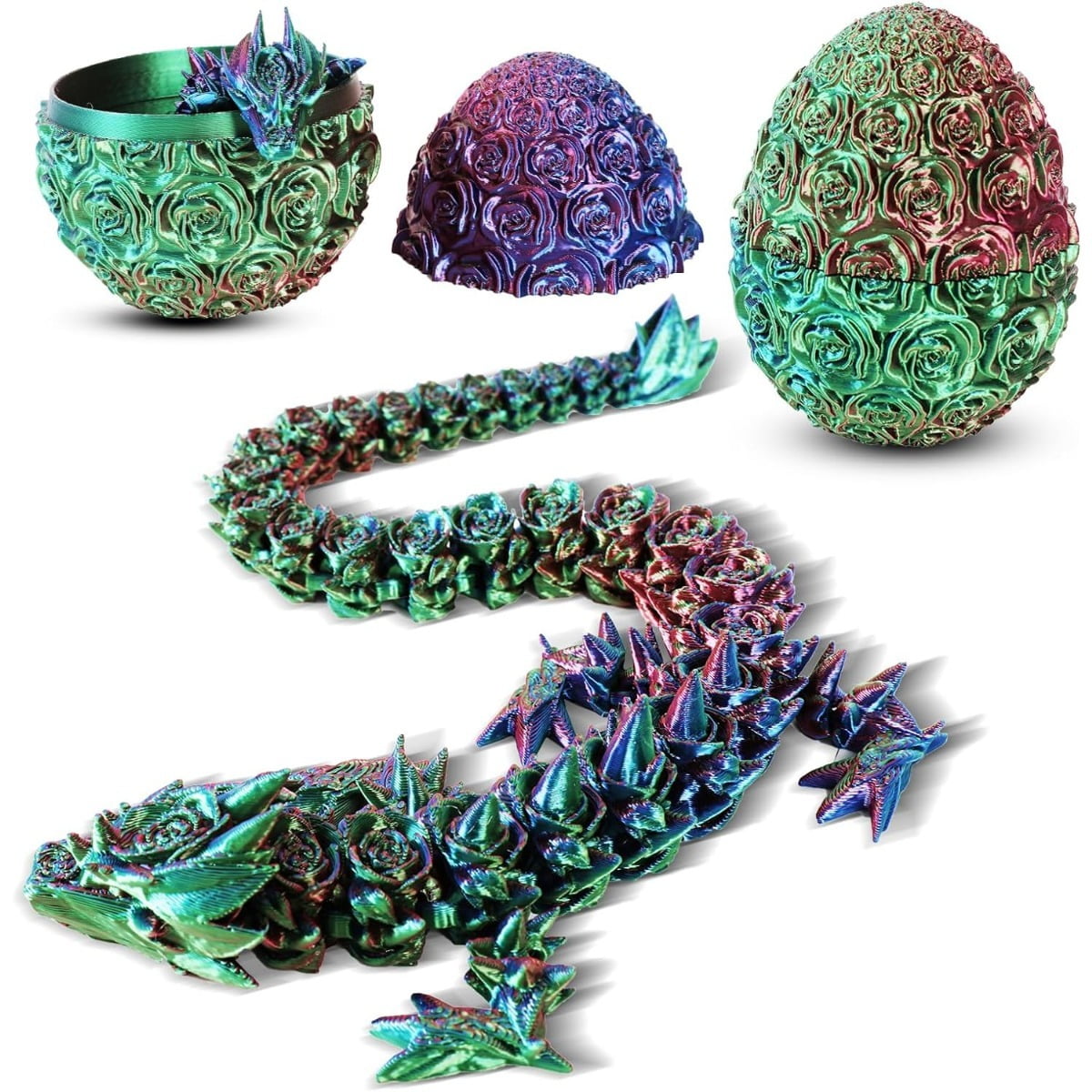 Dragon Egg 3D Printed Dragon Egg Articulated Dragon Crystal Dragon with ...