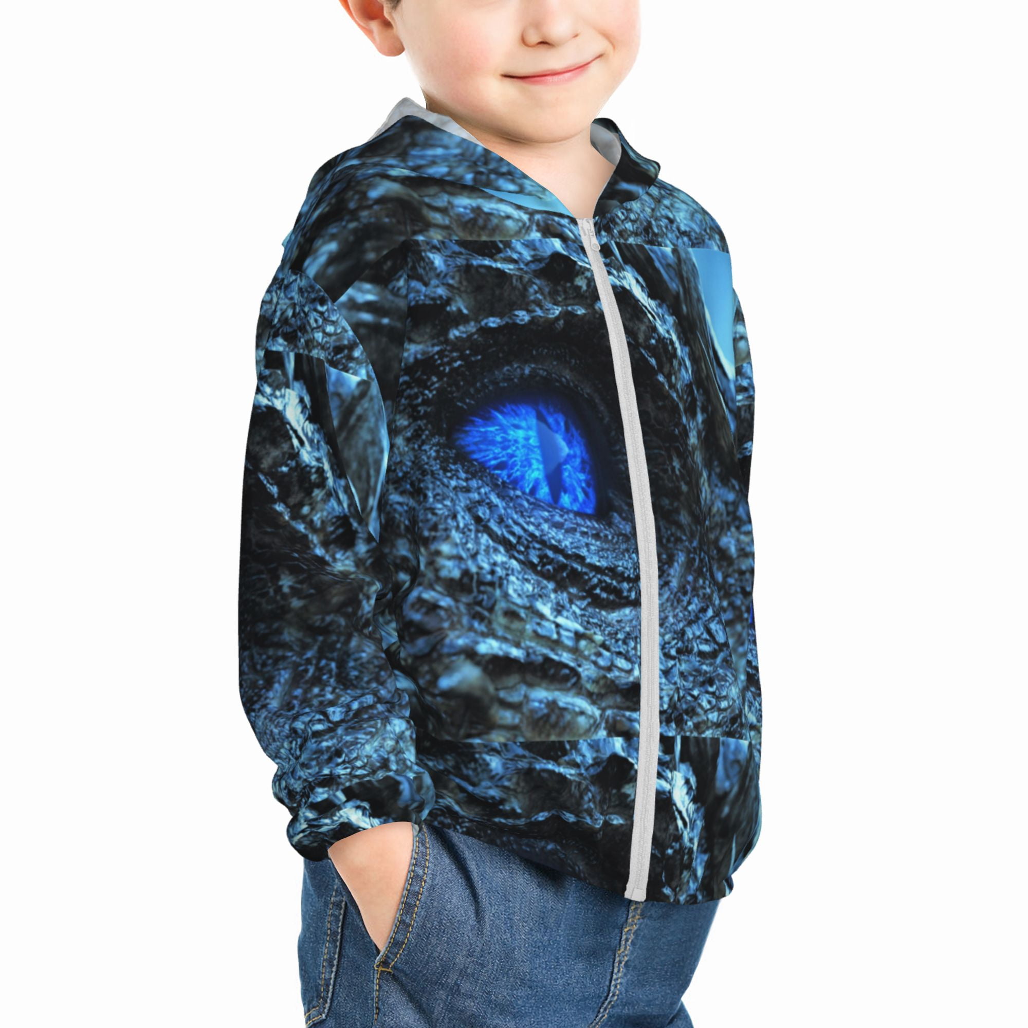 Dragon Eye Kids Zip-Up Hoodie Girls Boys Sun Protection Jacket Hooded Cooling Shirt - Walmart.com
