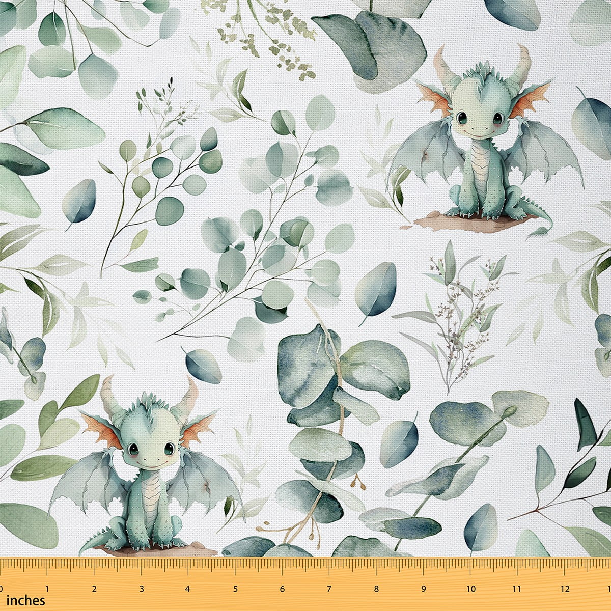 Dragon Fabric by the Yard,Cute Magical Animal Upholstery Fabric ...