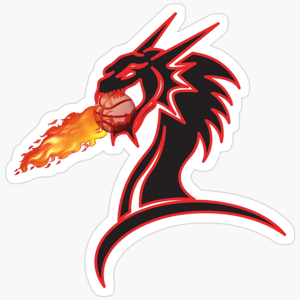 Dragon Fire Red Ball Sticker Baseball Sticker, Football Sticker ...