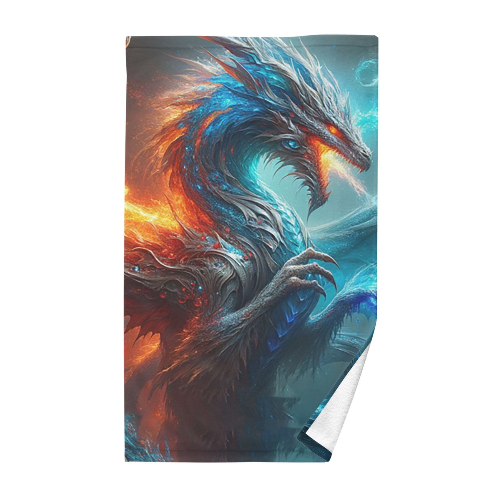Dragon Fire and Water Hand Towel Cotton Bath Towel Large Face Towels ...