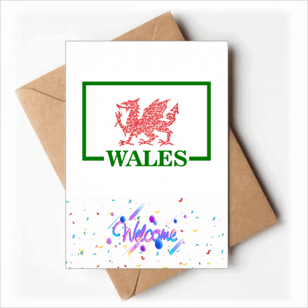 Dragon Flag Welsh Box Art Deco Fashion Welcome Back Greeting Cards ...