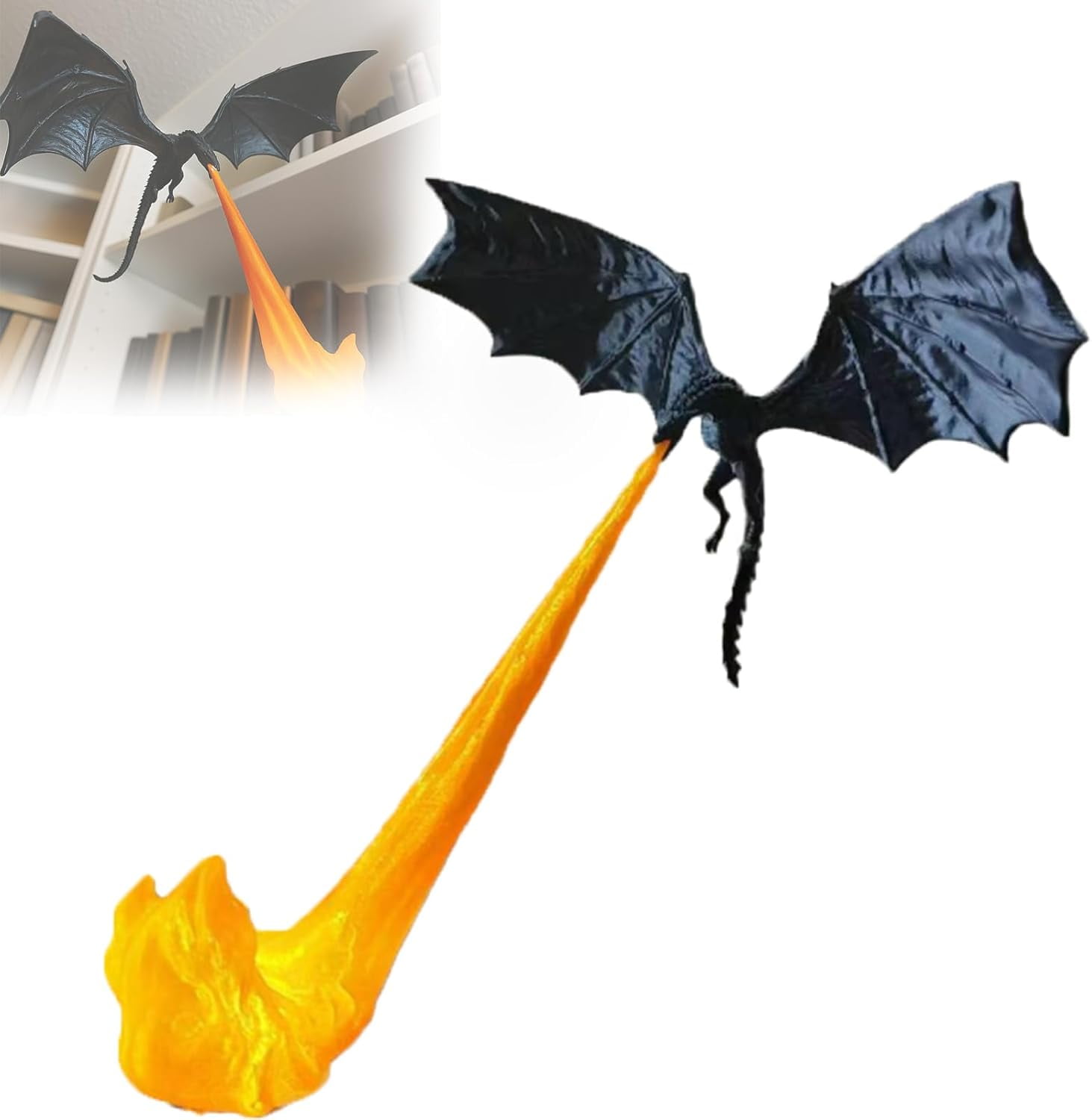 Dragon Flame Book Nook - 3D Flying Fire Bookends, Dragon Bookends ...