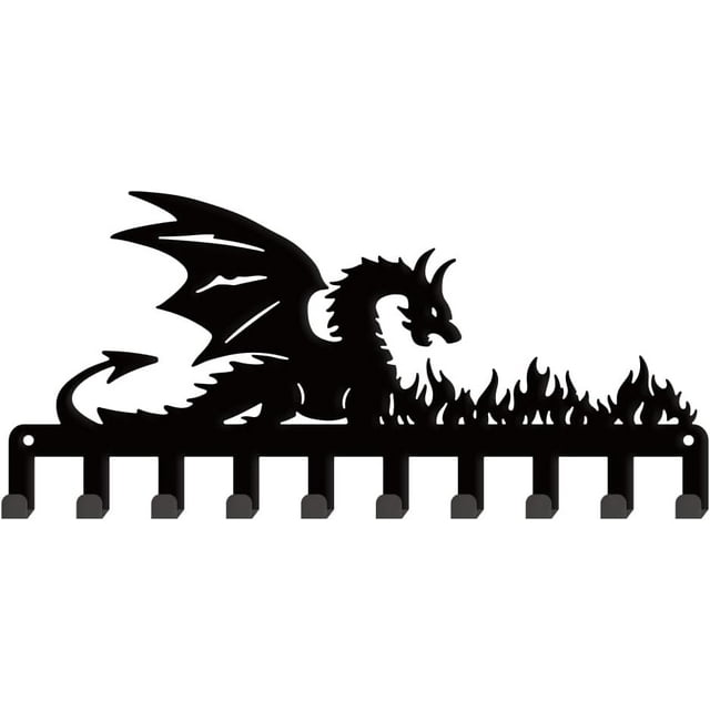Dragon and Flame Key Hook Dragon Key Holder Dragon Decorative 10 Hooks ...