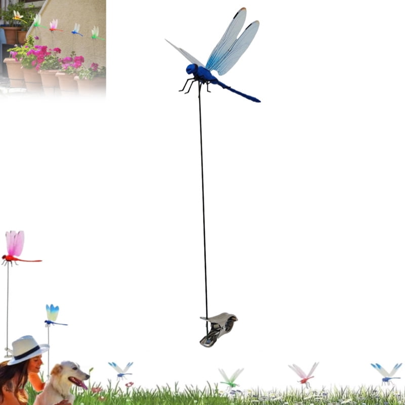Dragon Fly Clips for Bugs Repellent, 3D Dragonfly Garden Stakes Decor ...